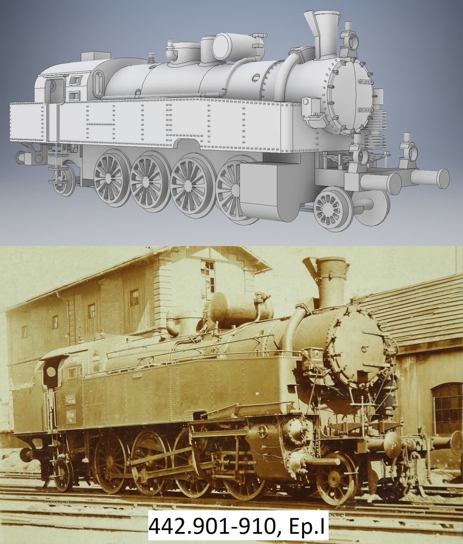 MAV 442 class steam locomotive - TT scale 3D model 3D printable | CGTrader