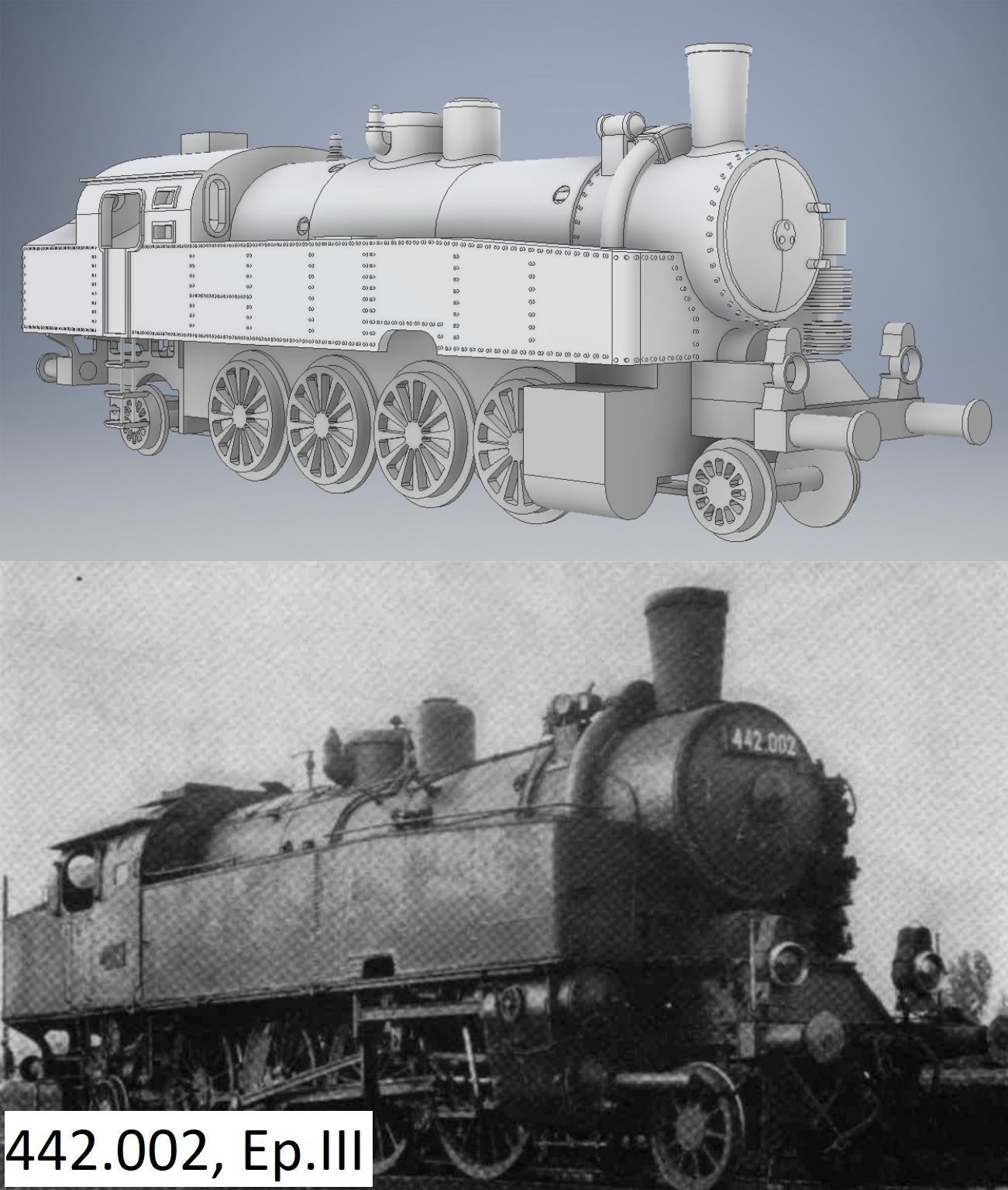 MAV 442 class steam locomotive - TT scale 3D model 3D printable | CGTrader