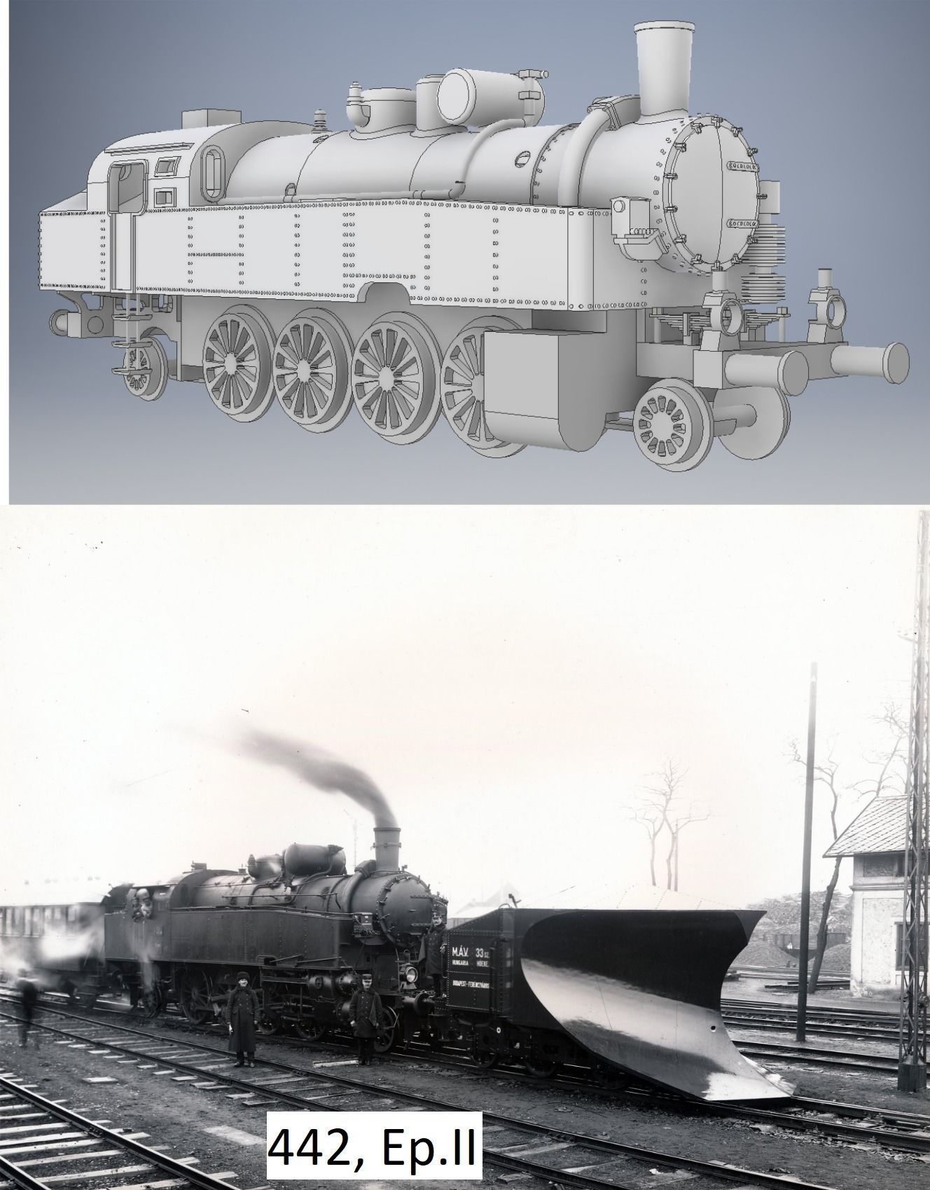 MAV 442 class steam locomotive - TT scale 3D model 3D printable | CGTrader