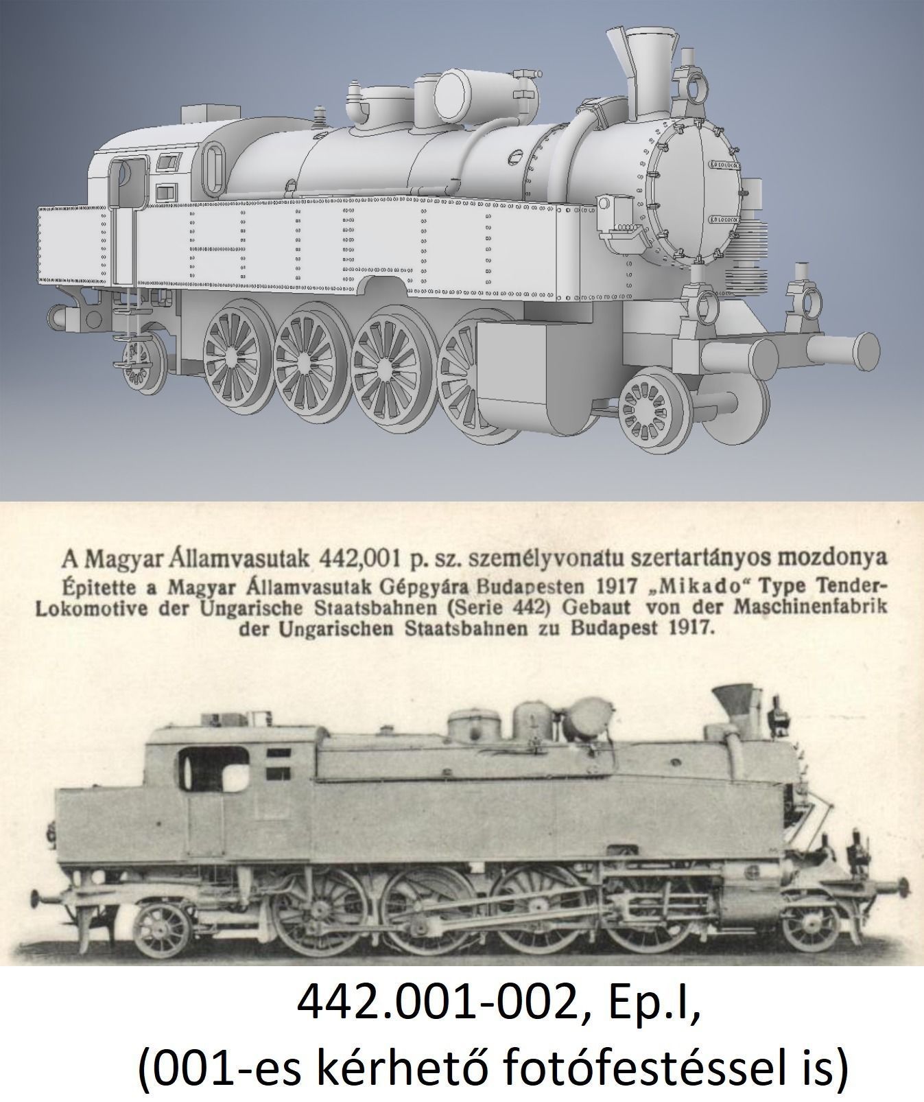 MAV 442 class steam locomotive - TT scale 3D model 3D printable | CGTrader