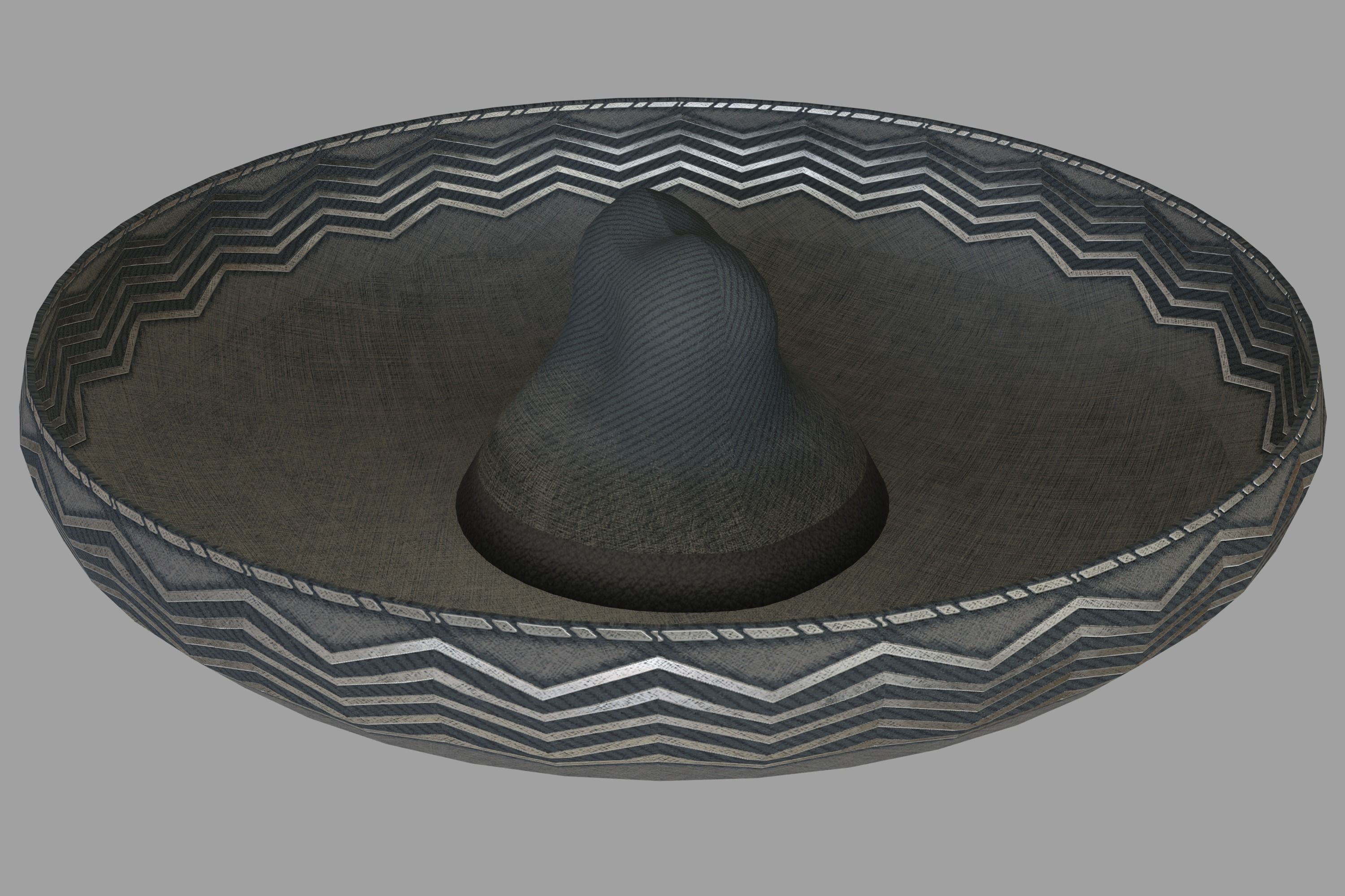 3D model Sombrero Zapata - Zapata-s Hat VR / AR / low-poly | CGTrader