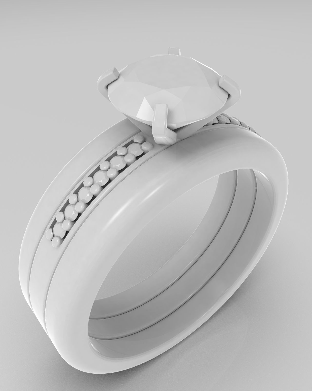 Stacking ring with gems printable 3D model 3D model 3D printable | CGTrader