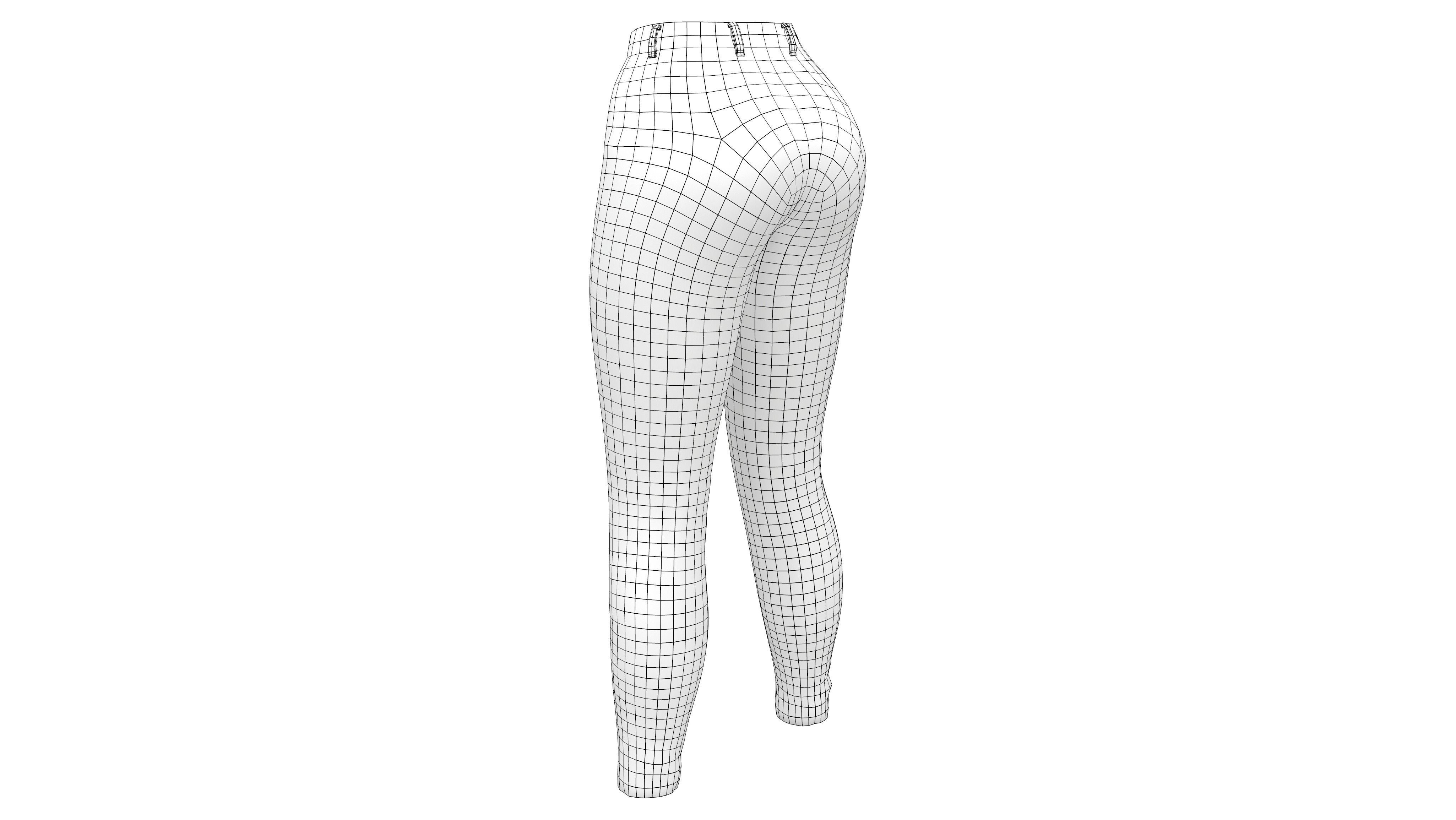 3D model Cool Pockets Black Denim Pants VR / AR / low-poly | CGTrader