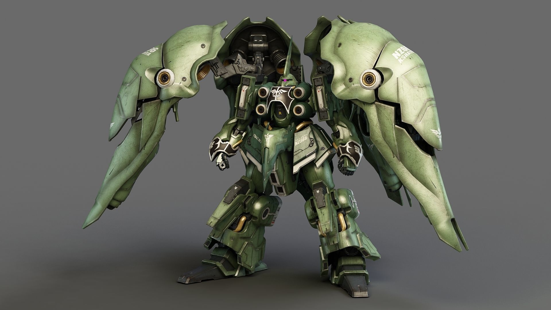 MOBILE SUIT GUNDAM NZ-666 KSHATRIYA 3D model 3D printable rigged | CGTrader