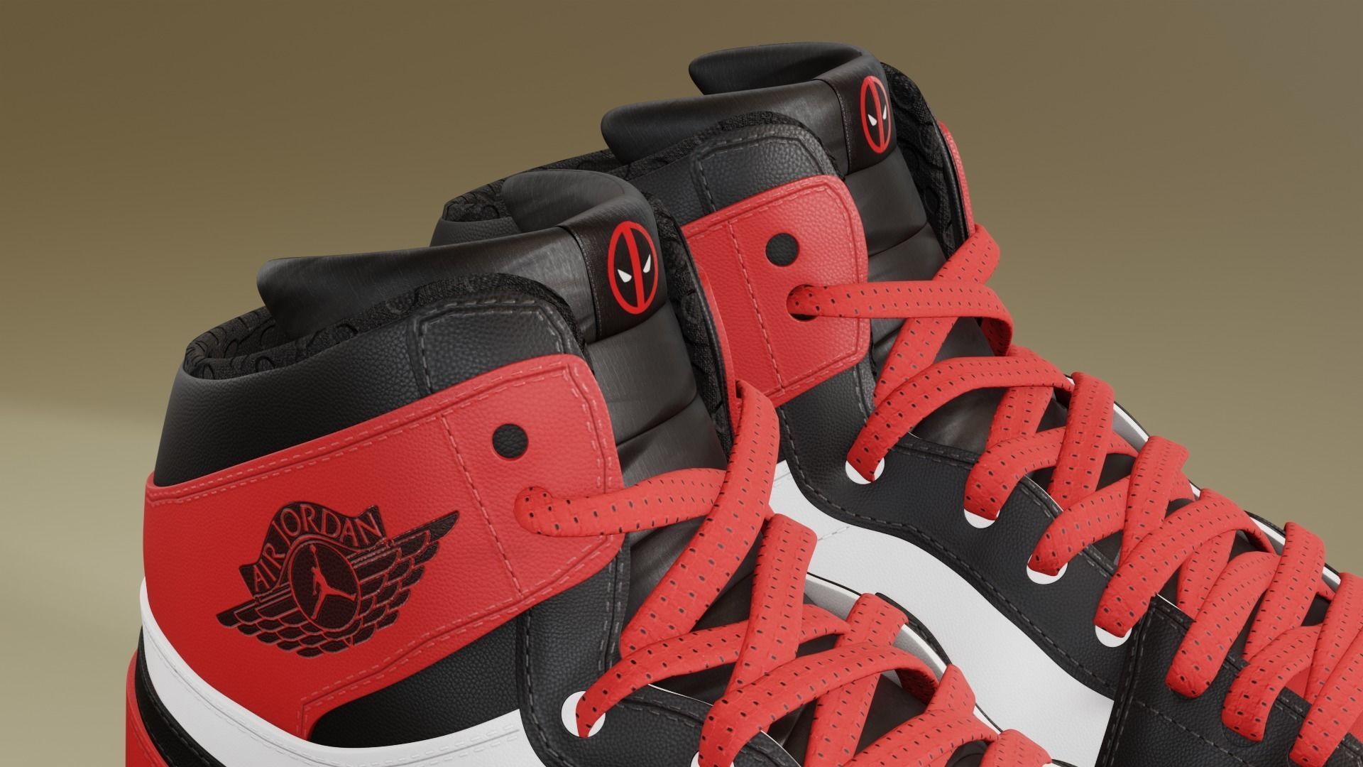 Air Jordan 1 Deadpool 3D model | CGTrader