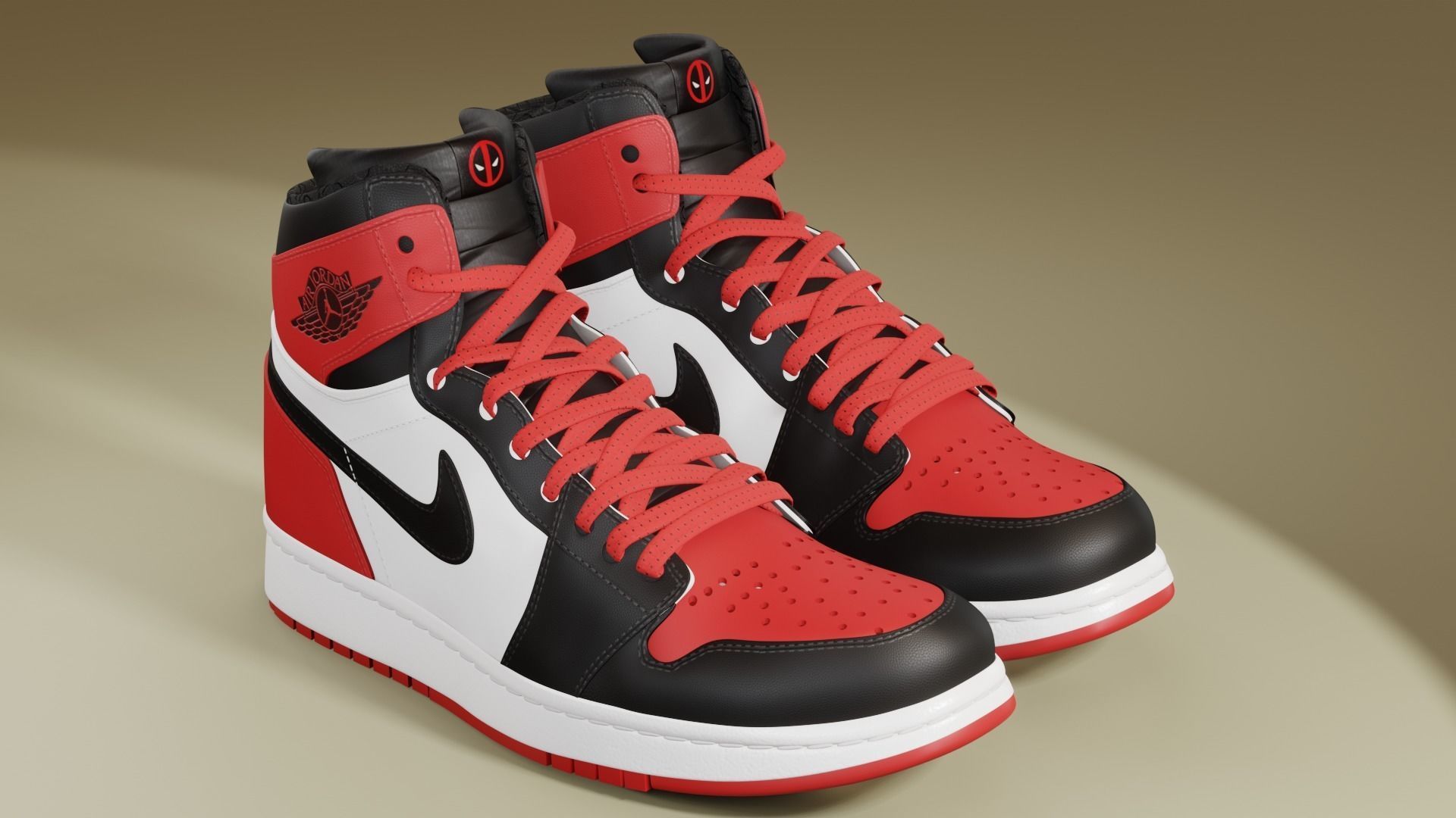 Air Jordan 1 Deadpool 3D model | CGTrader