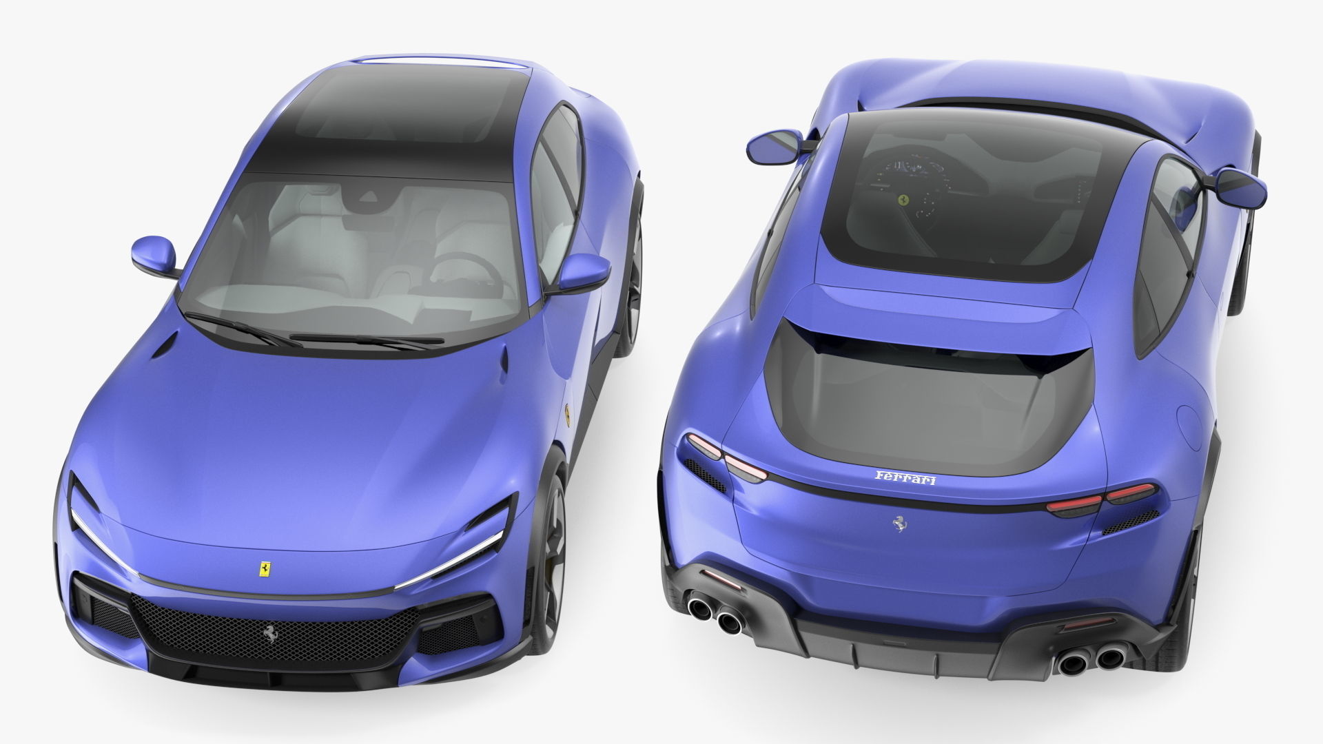 2023 Blue Ferrari Purosangue SUV Simple Interior 3D model | CGTrader