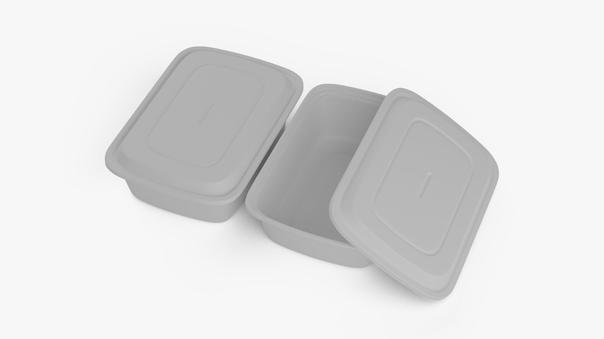 3D model Rectangle Meal Prep Container 3 VR / AR / low-poly | CGTrader