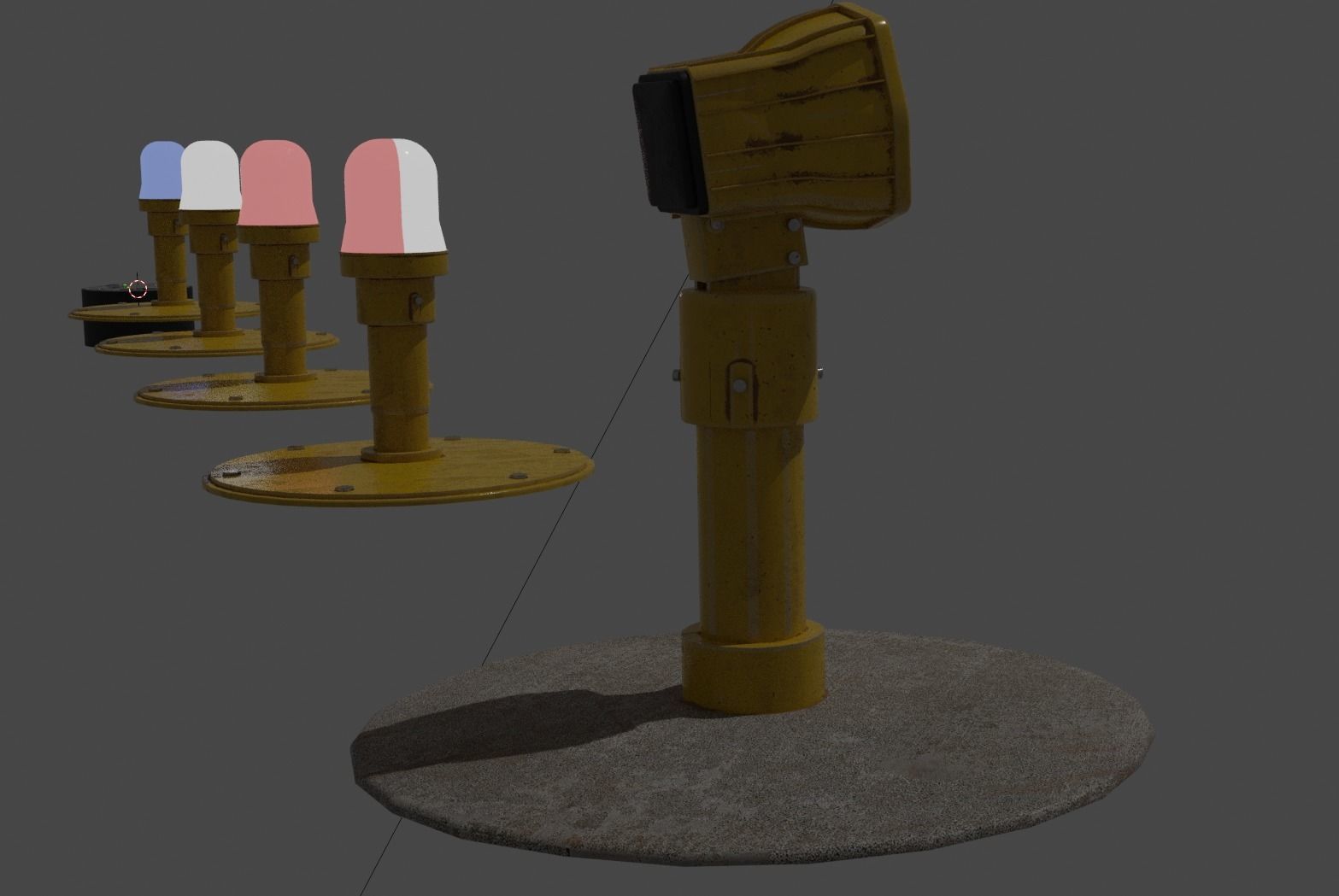 3D model Airport Runway lights and Taxi lights VR / AR / low-poly ...