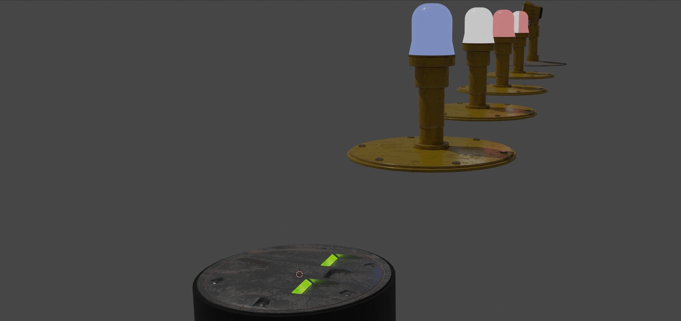 3D model Airport Runway lights and Taxi lights VR / AR / low-poly ...