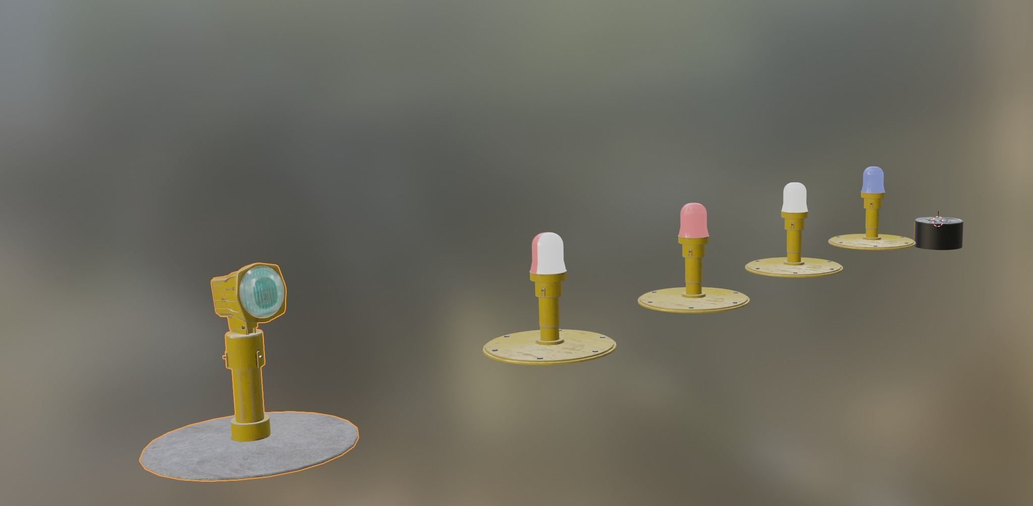 3D model Airport Runway lights and Taxi lights VR / AR / low-poly ...