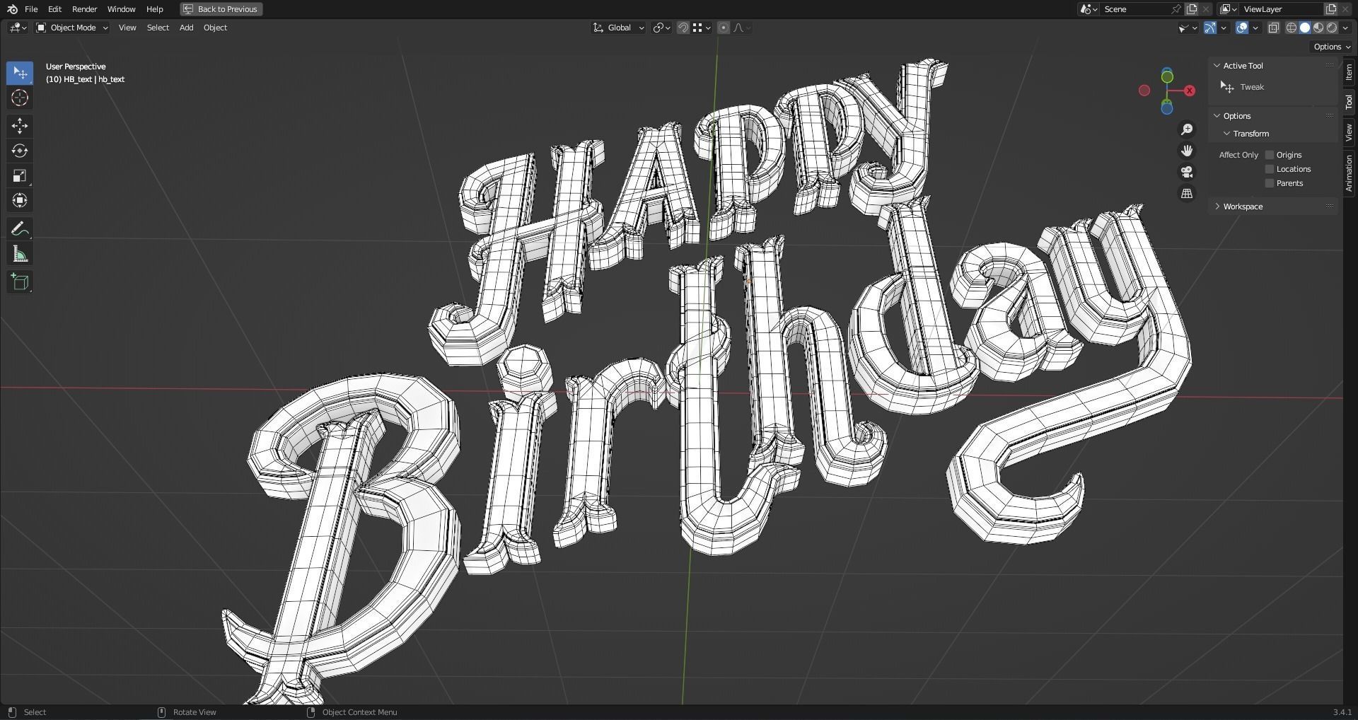 Happy Birthday Text 3D model | CGTrader