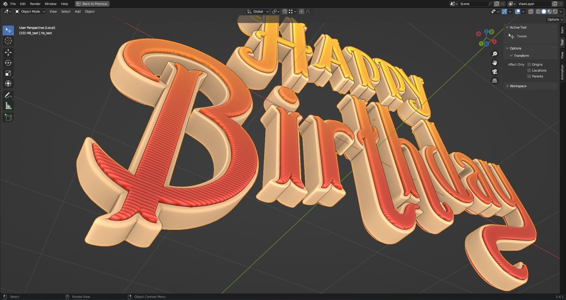 Happy Birthday Text 3D model | CGTrader