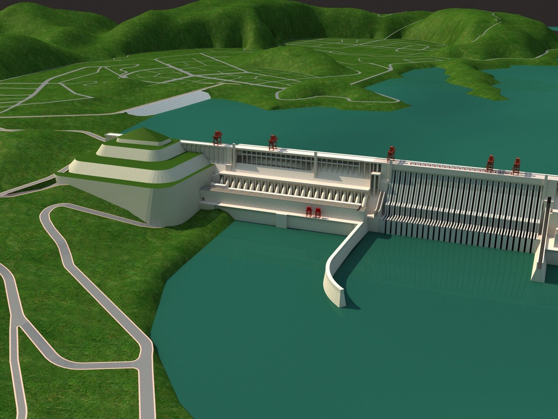 Three Gorges Hydroelectric Power Station 3D model | CGTrader