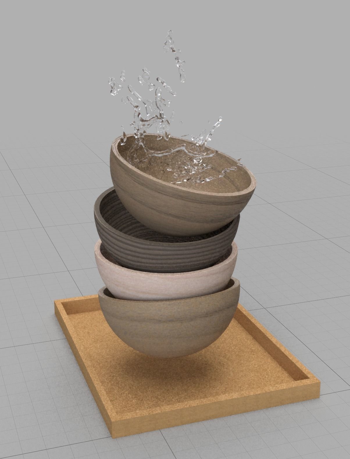 wooden bowls try 3D model | CGTrader