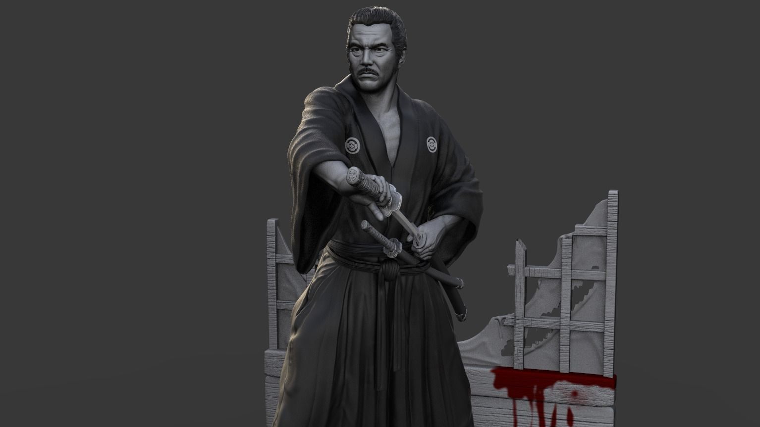 Samurai Toshiro MIFUNE statue 3D model 3D printable | CGTrader