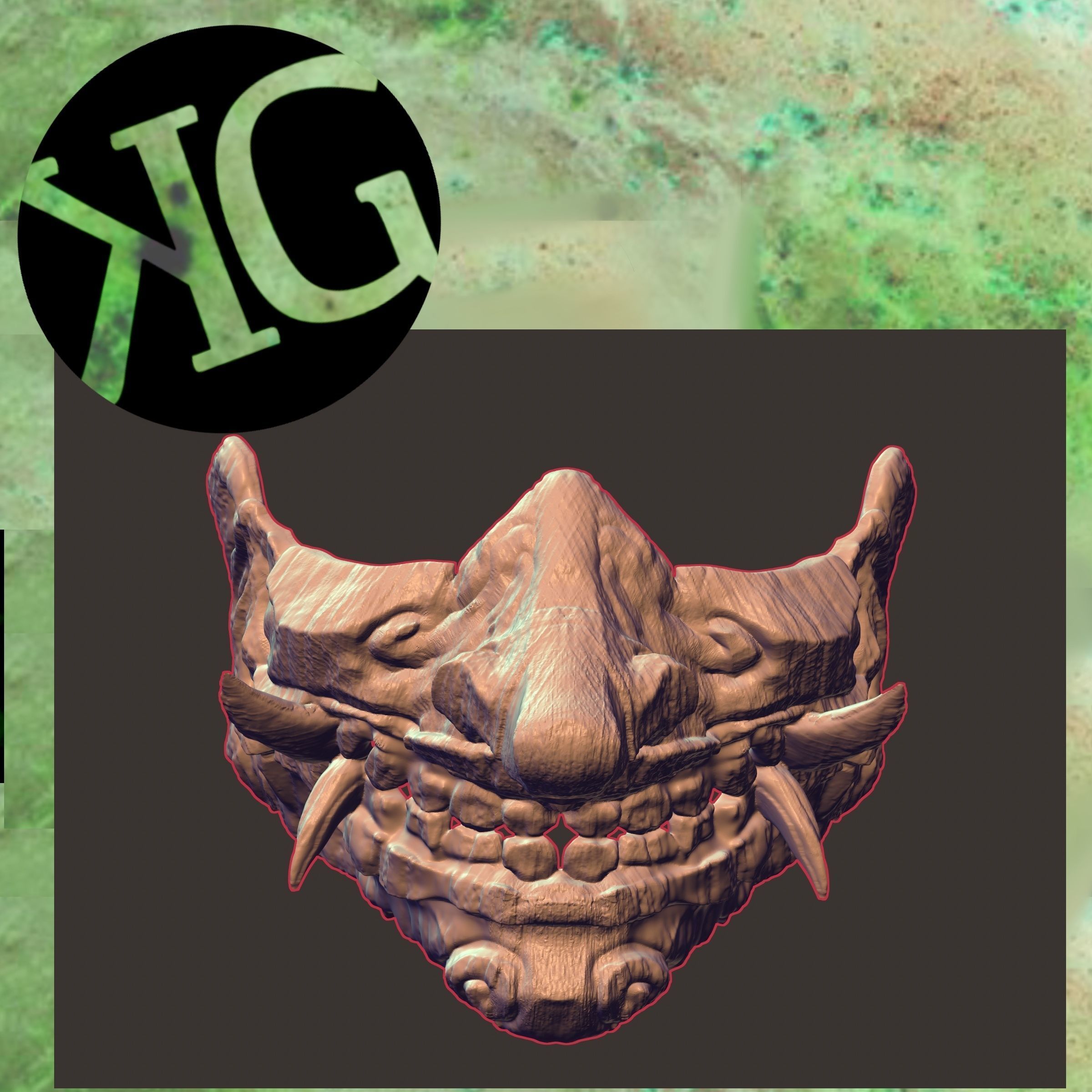 KG Customs and Creations Long Nose Wood ONI mask 3D model 3D printable ...