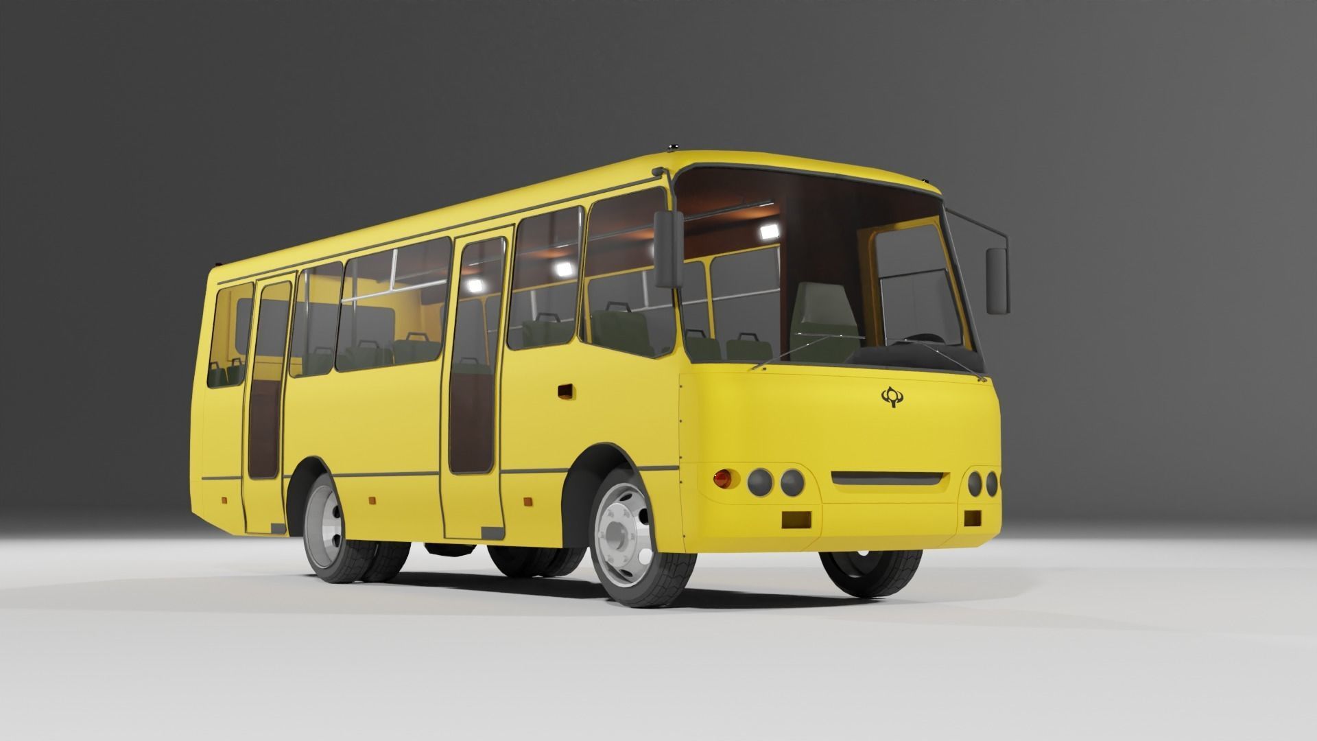 3D model City bus of Ukraine Bogdan VR / AR / low-poly | CGTrader