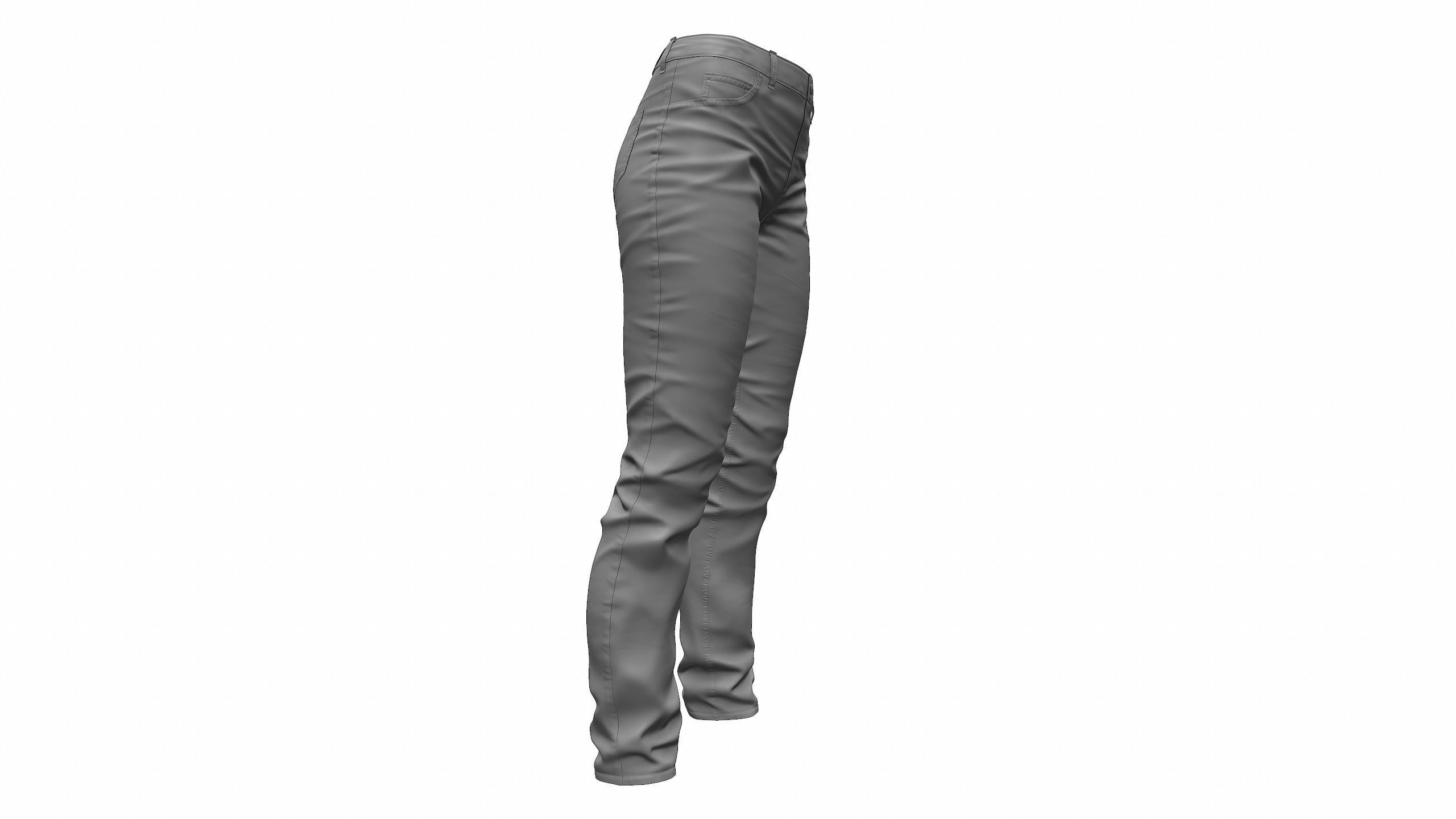 Womens Jeans Pants High Poly 3D model | CGTrader