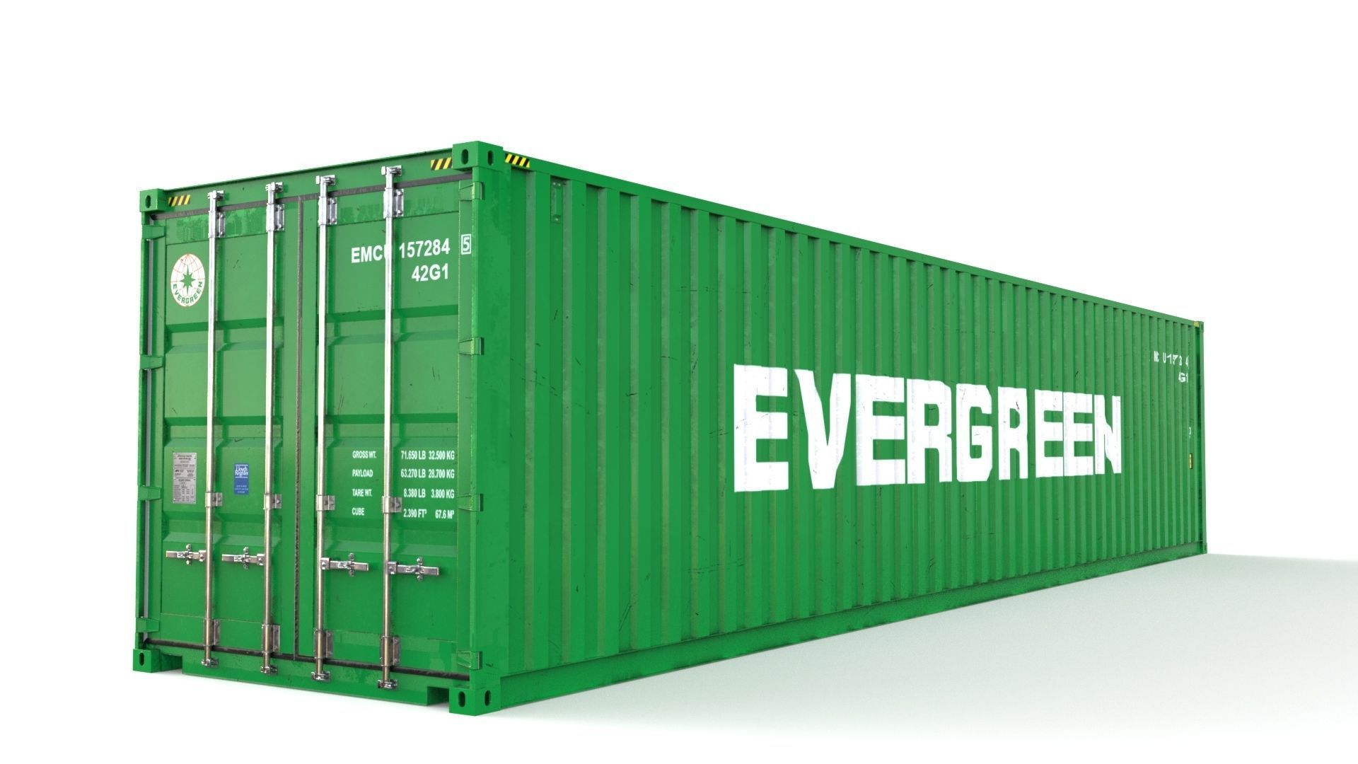 40 feet EVERGREEN standard shipping container 3D model | CGTrader