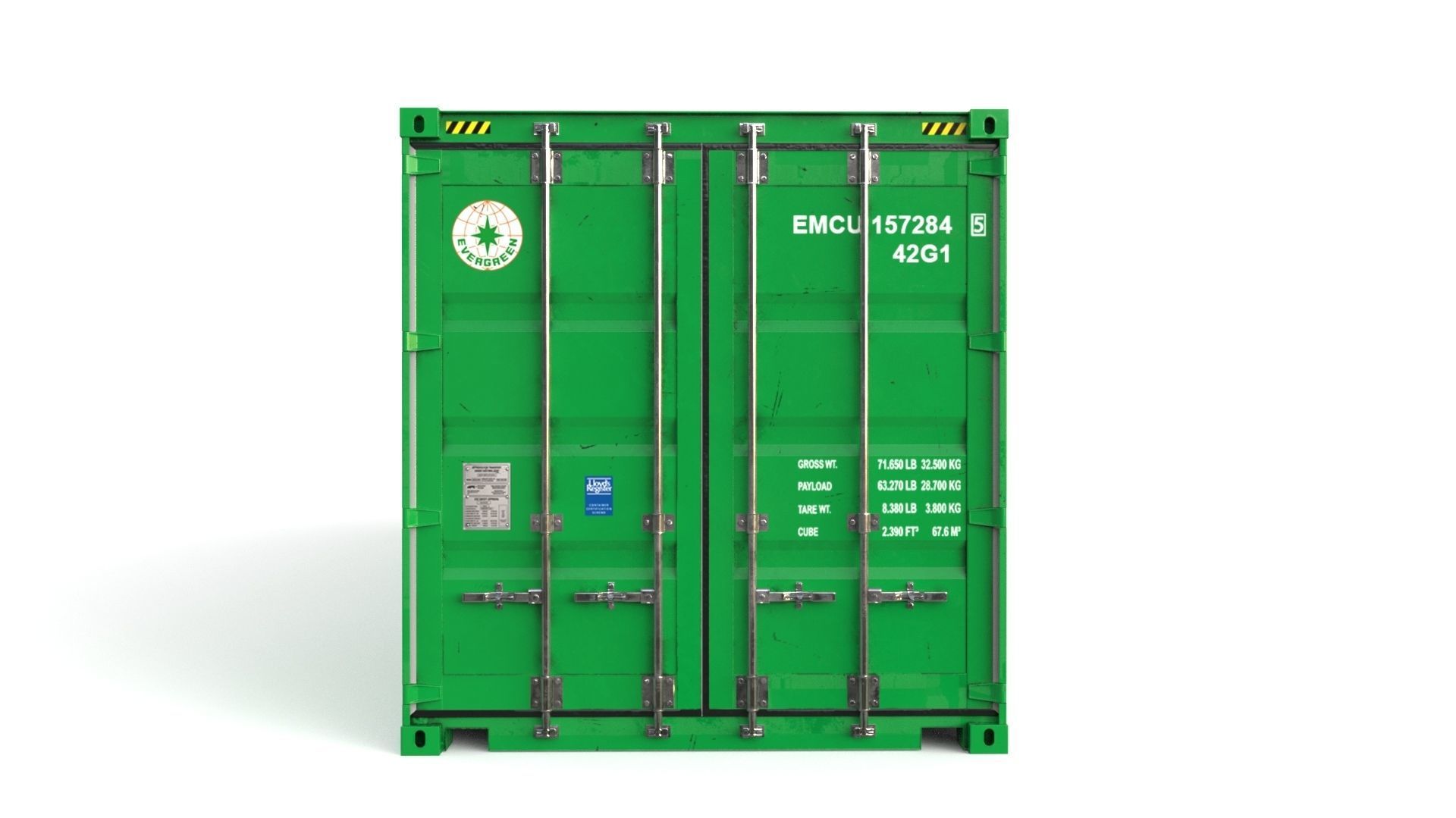 40 feet EVERGREEN standard shipping container 3D model | CGTrader