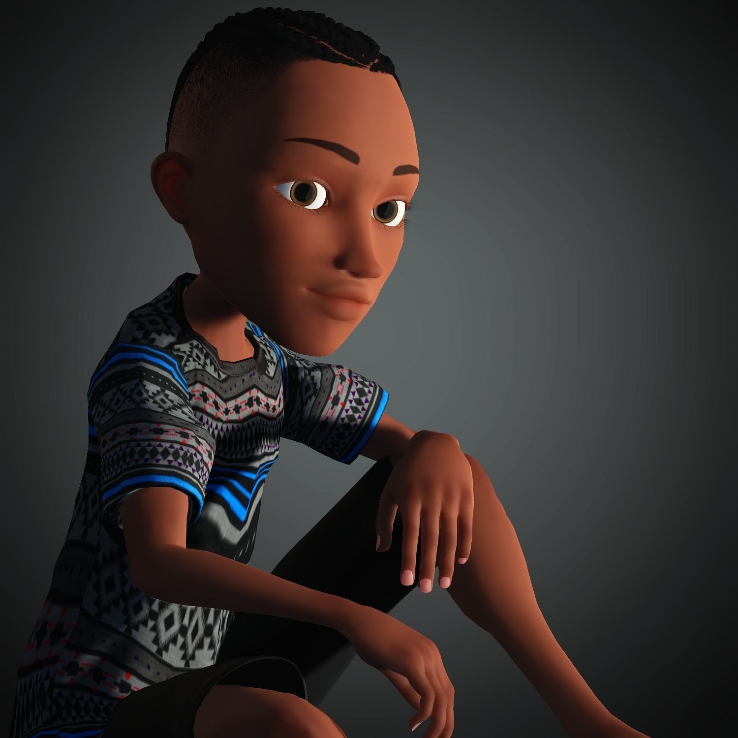 Cartoon Character African Boy Animated 3D model animated rigged | CGTrader