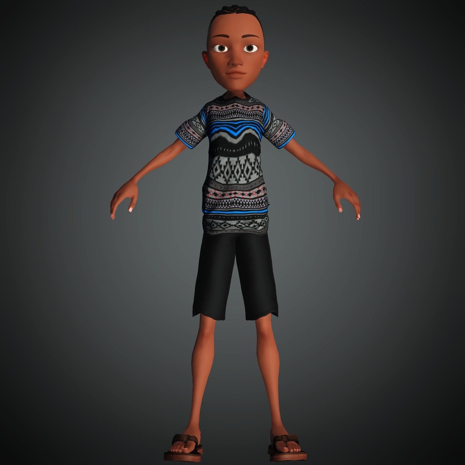 Cartoon Character African Boy Animated 3D model animated rigged | CGTrader