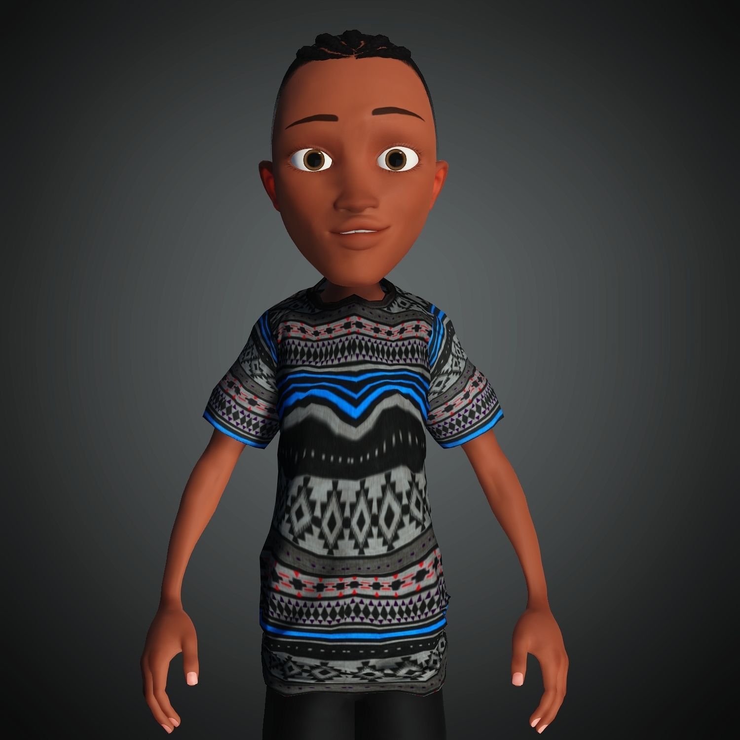 Cartoon Character African Boy Animated 3D model animated rigged | CGTrader