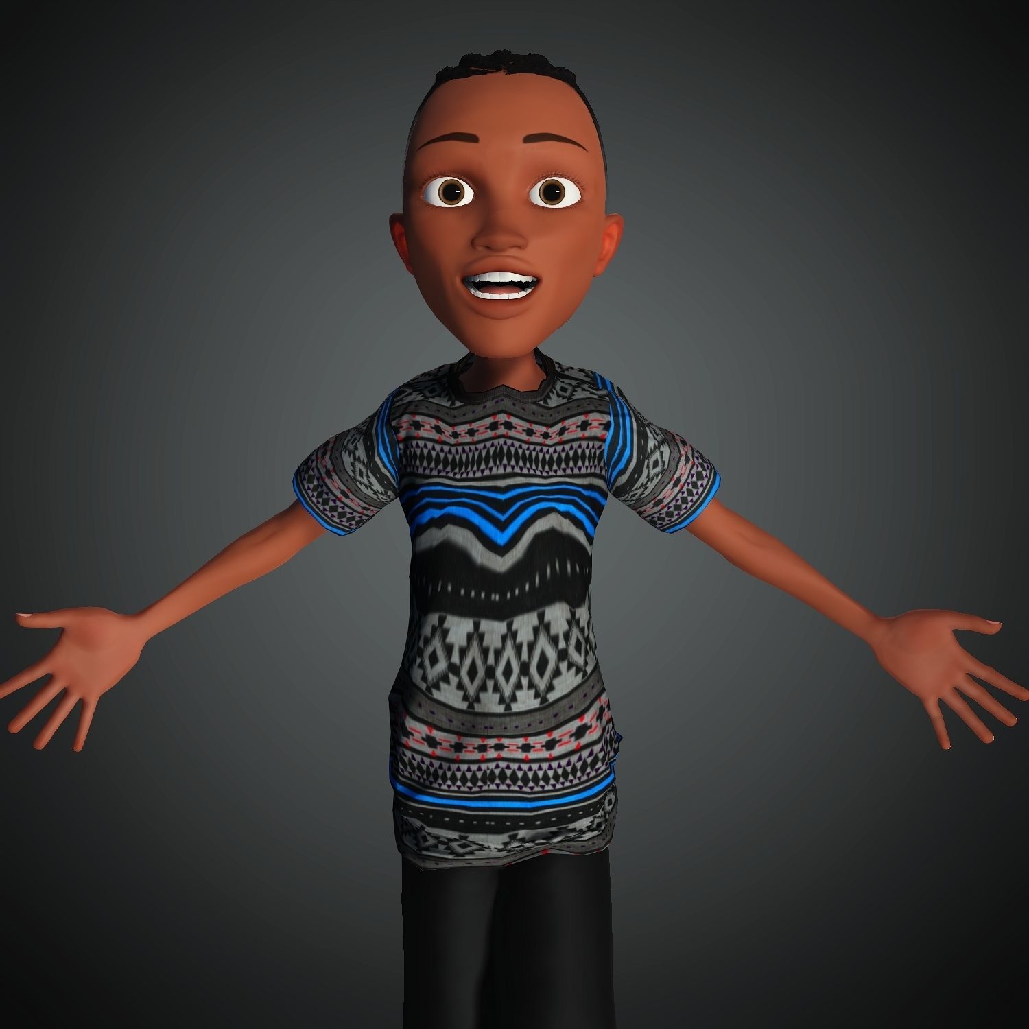 Cartoon Character African Boy Animated 3D model animated rigged | CGTrader