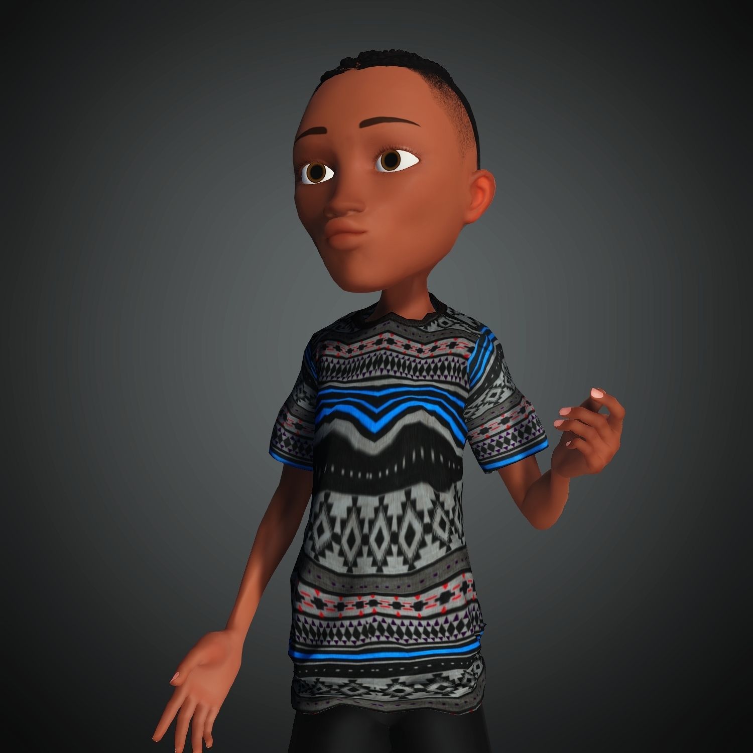 Cartoon Character African Boy Animated 3D model animated rigged | CGTrader