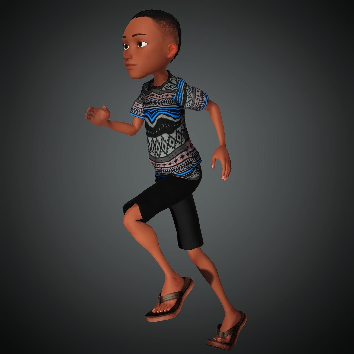 Cartoon Character African Boy Animated 3D model animated rigged | CGTrader