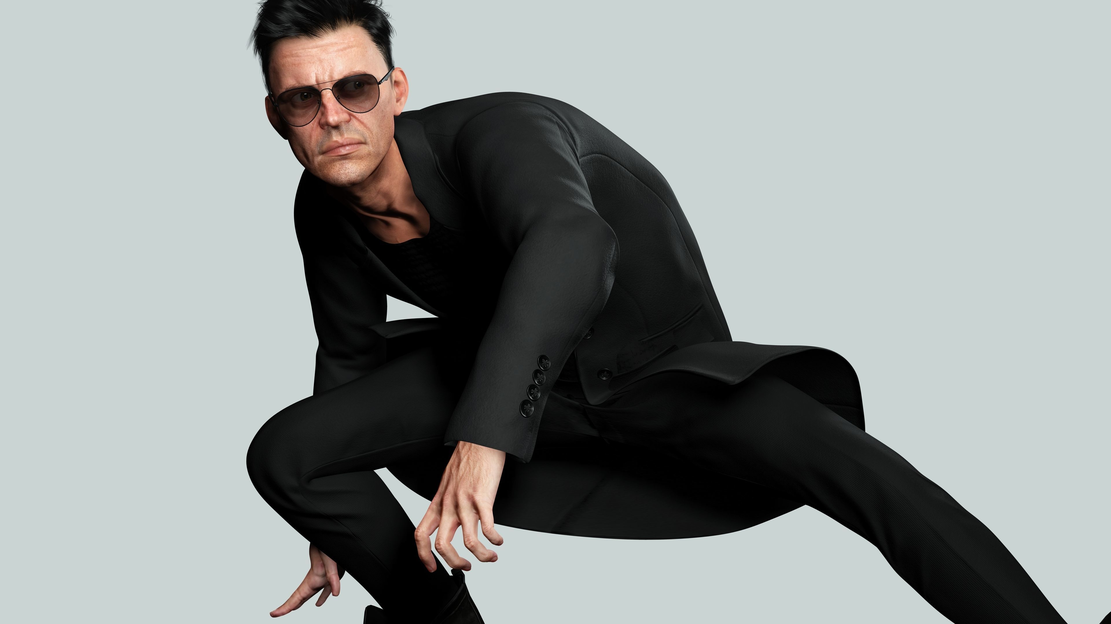 3D model Realistic Secret Agent Man Ready unreal Blender VR / AR / low ...