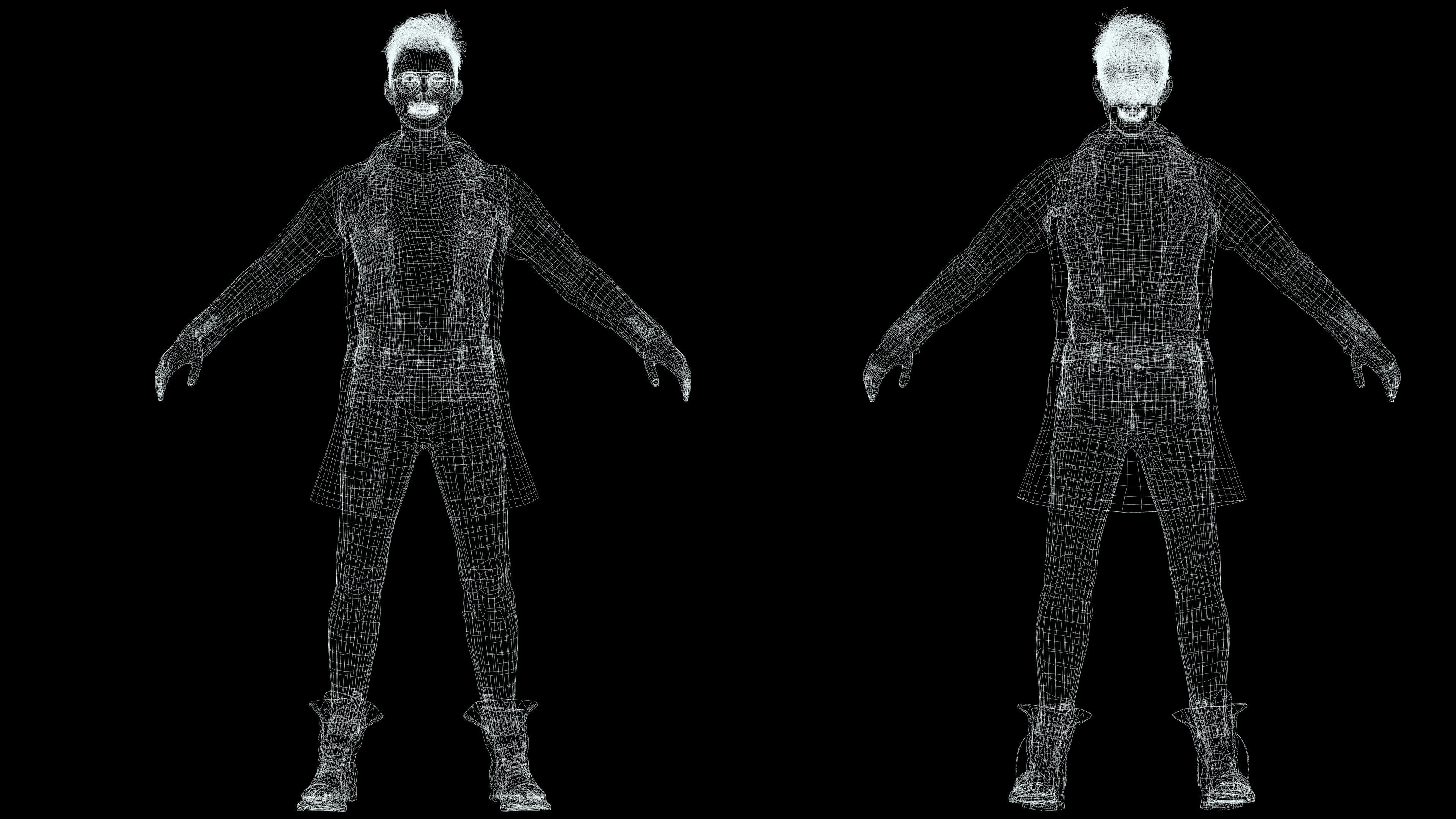 3D model Realistic Secret Agent Man Ready unreal Blender VR / AR / low ...