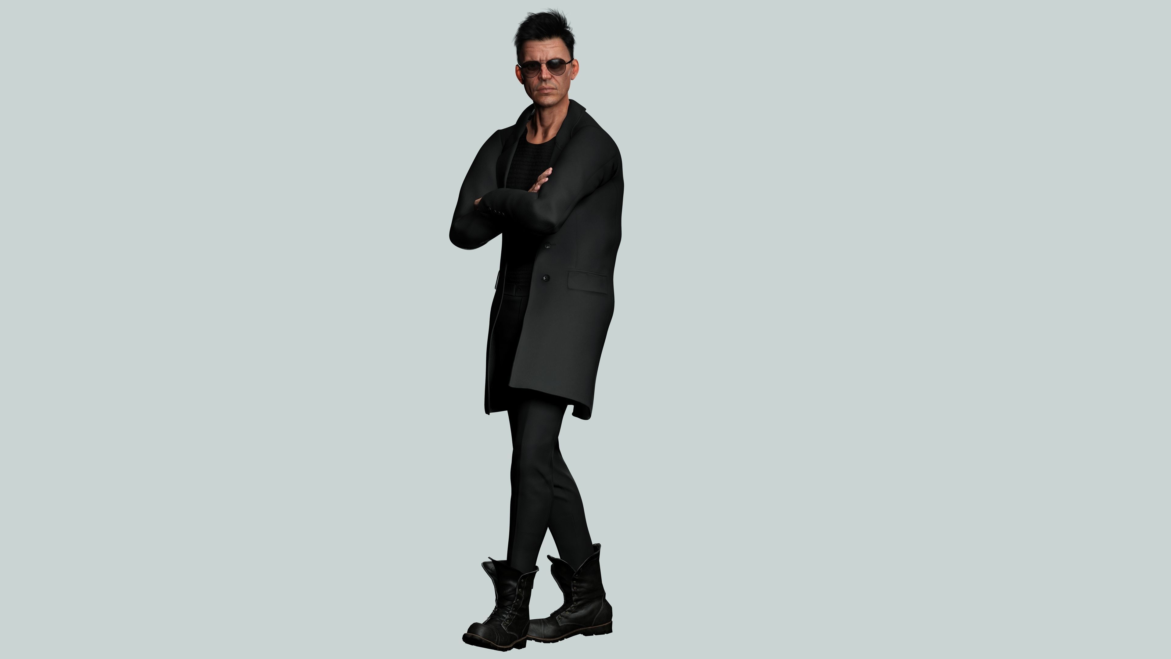 3D model Realistic Secret Agent Man Ready unreal Blender VR / AR / low ...