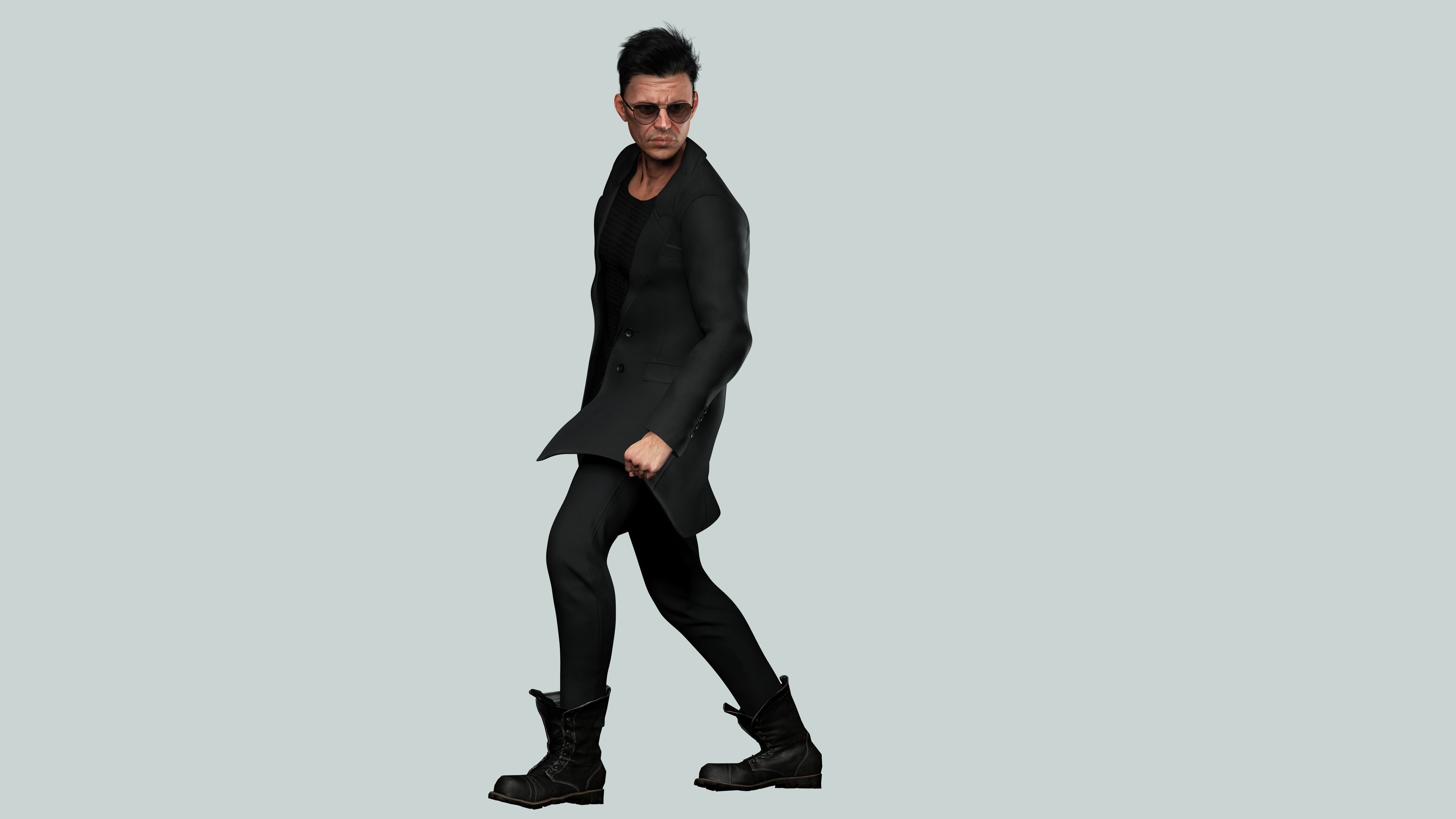 3D model Realistic Secret Agent Man Ready unreal Blender VR / AR / low ...