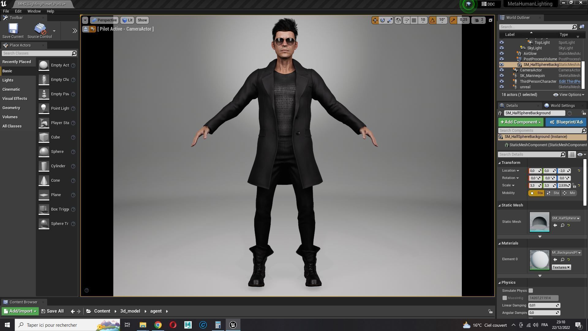 3D model Realistic Secret Agent Man Ready unreal Blender VR / AR / low ...