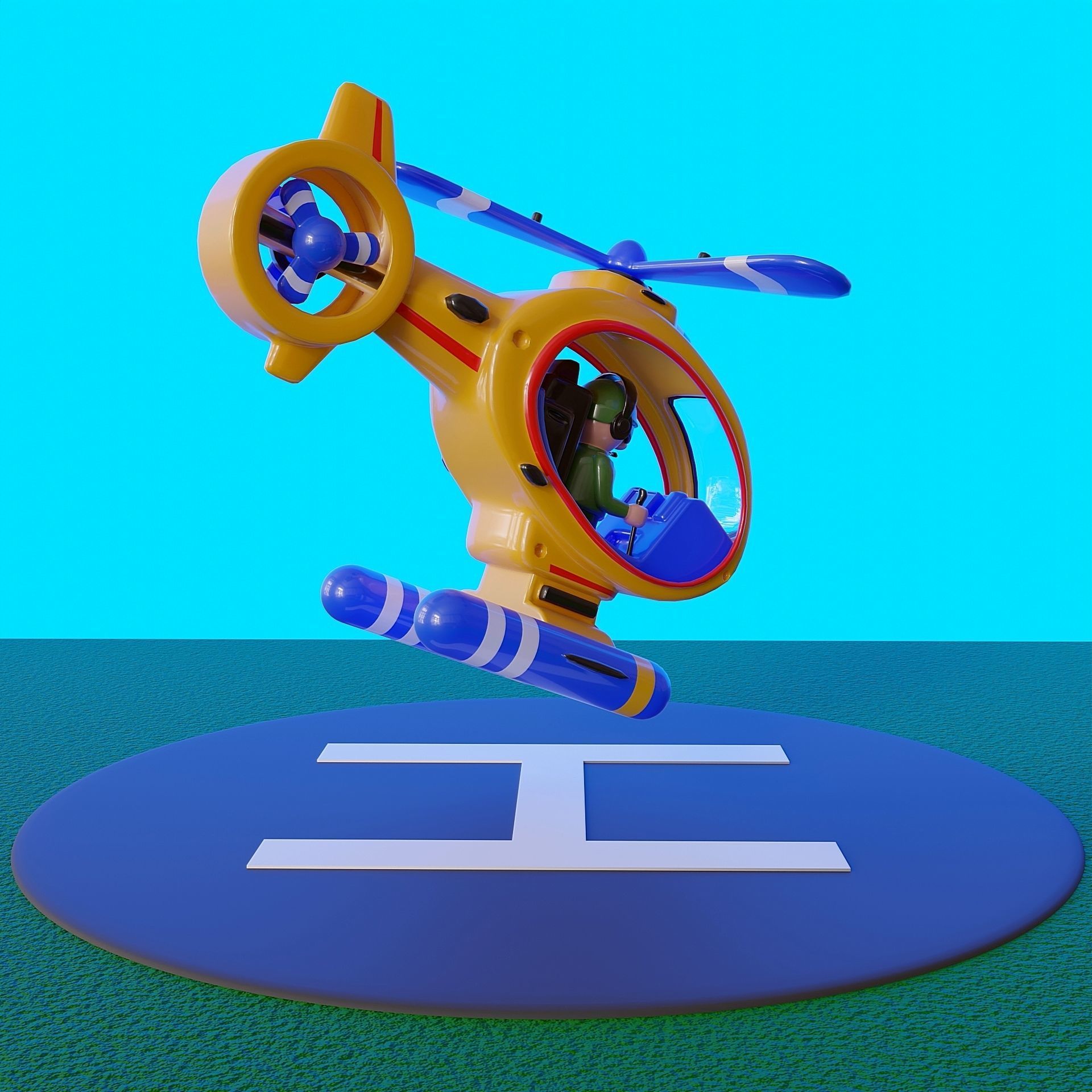 Childrens plastic toy helicopter 3D model | CGTrader Childrens plastic toy helicopter 3D model | CGTrader