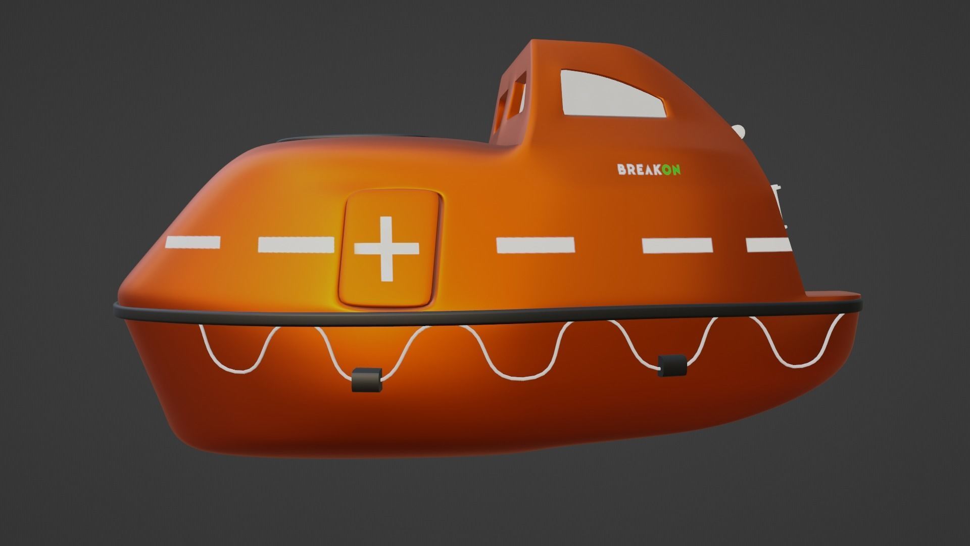 Free Fall LifeBoat 3D model | CGTrader