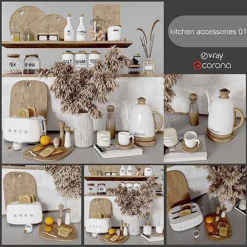 kitchen accesories 01 3D model | CGTrader