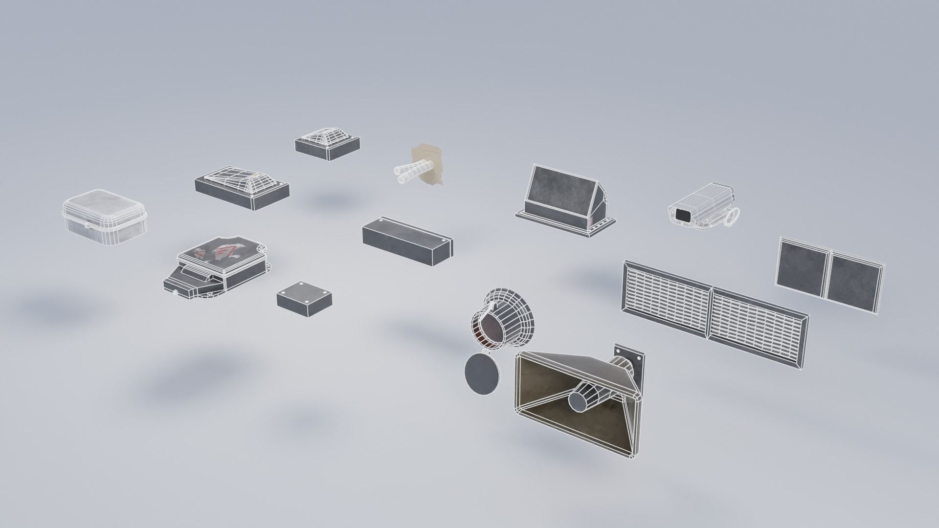 3D model Building Exterior Greebles 4K and 2K VR / AR / low-poly | CGTrader