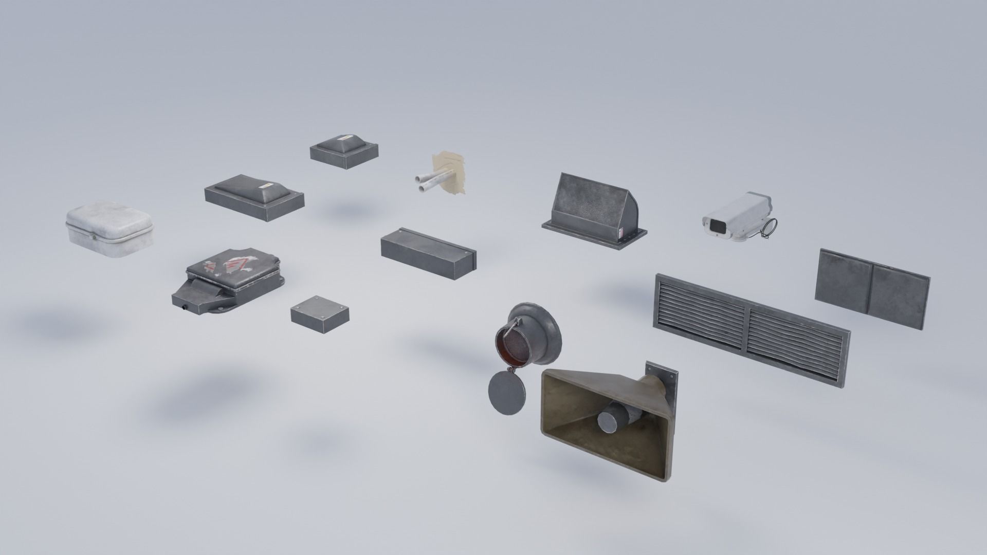 3D model Building Exterior Greebles 4K and 2K VR / AR / low-poly | CGTrader