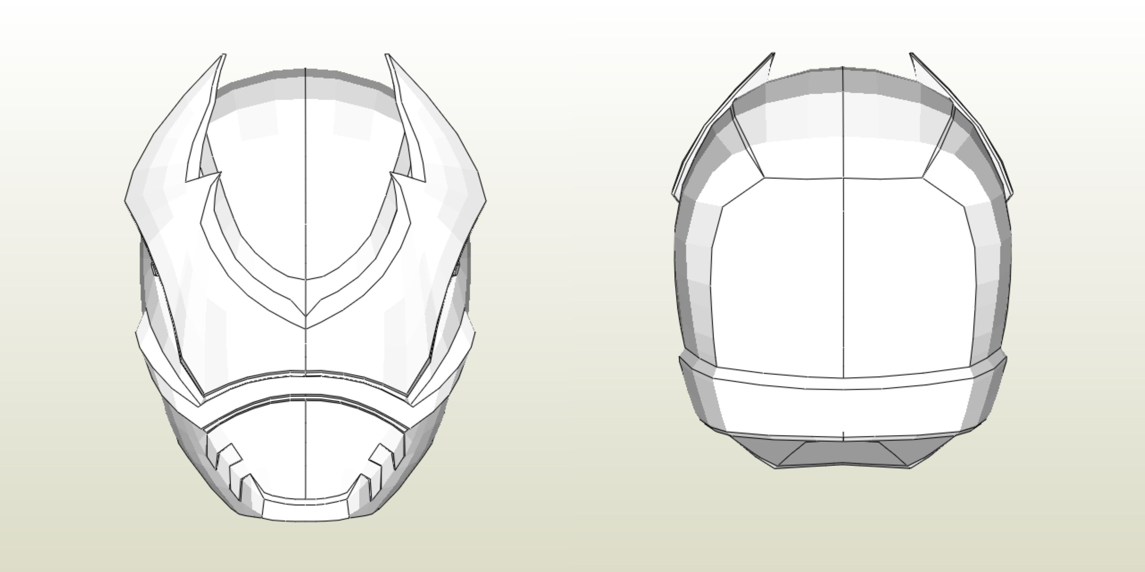 3D model Kuwagata Ohger Helmet Pepakura Papercraft Template - King ...