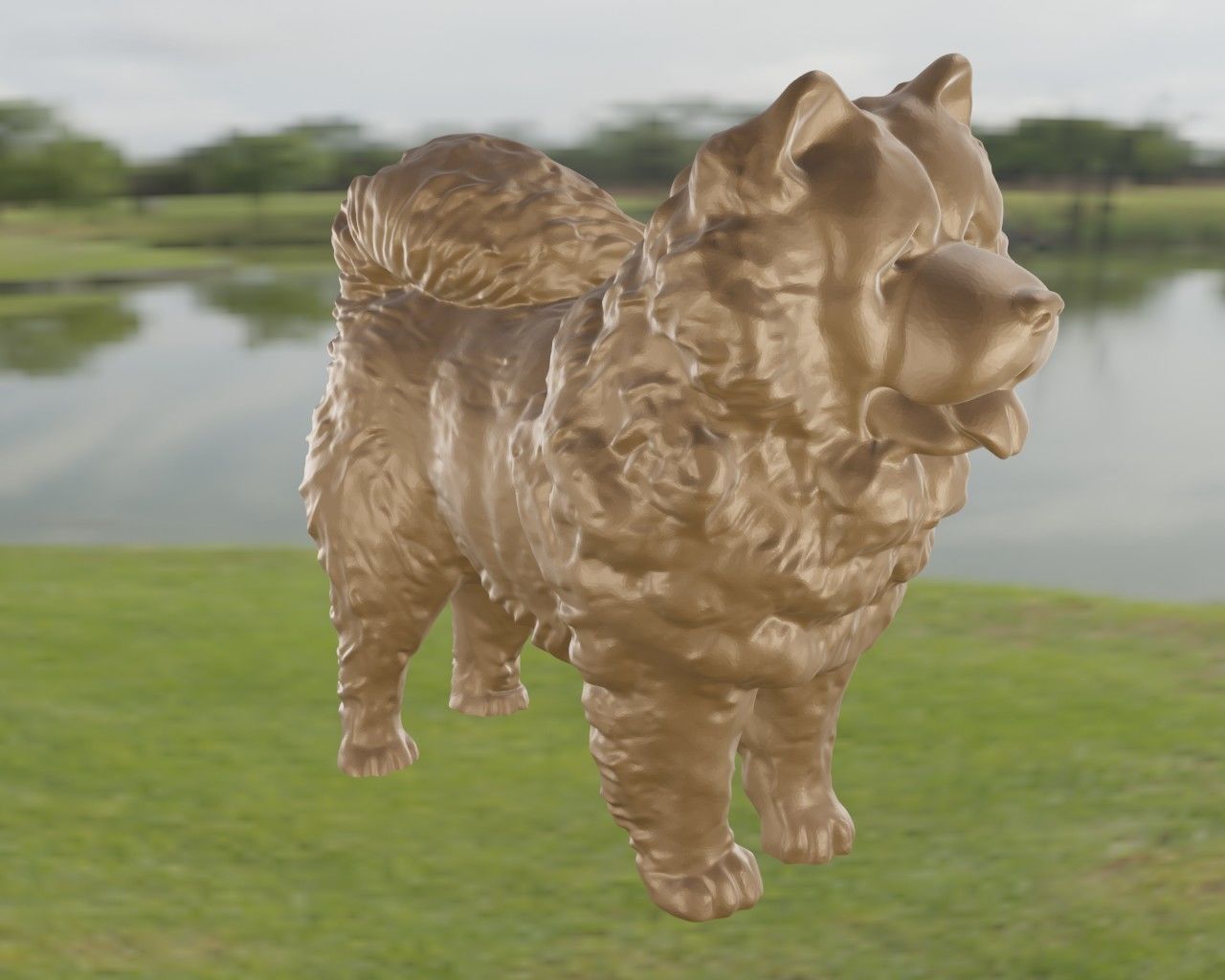 Chow Chow samoyed statue 3D model 3D printable | CGTrader