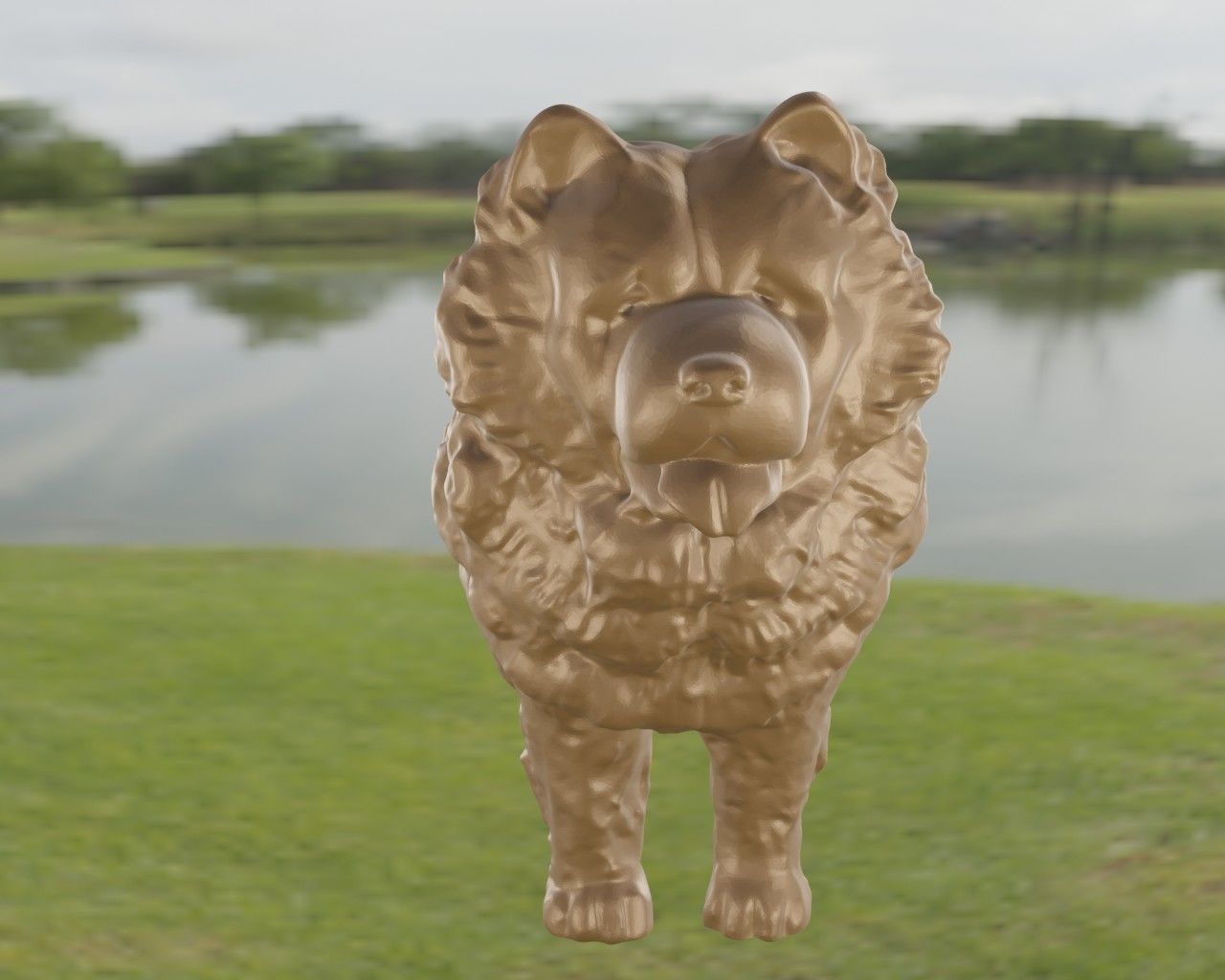 Chow Chow samoyed statue 3D model 3D printable | CGTrader
