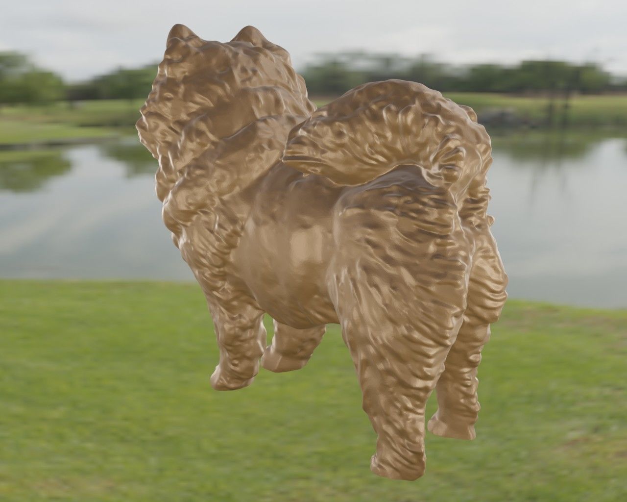 Chow Chow samoyed statue 3D model 3D printable | CGTrader
