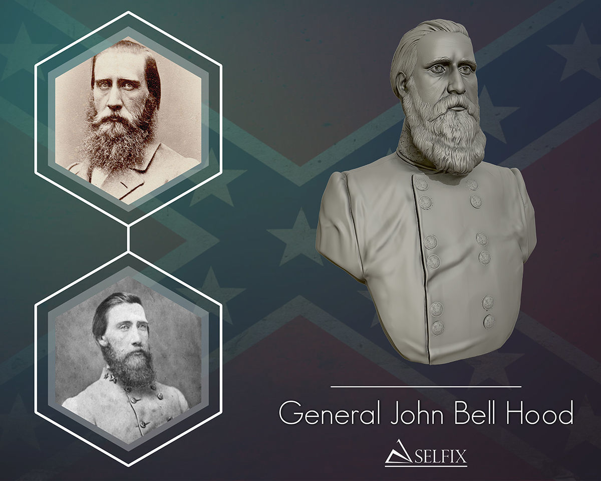 John Bell Hood bust sculpture 3D model 3D printable | CGTrader