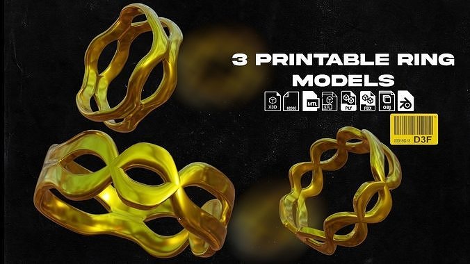 3 Printable ring models 3D model 3D printable | CGTrader