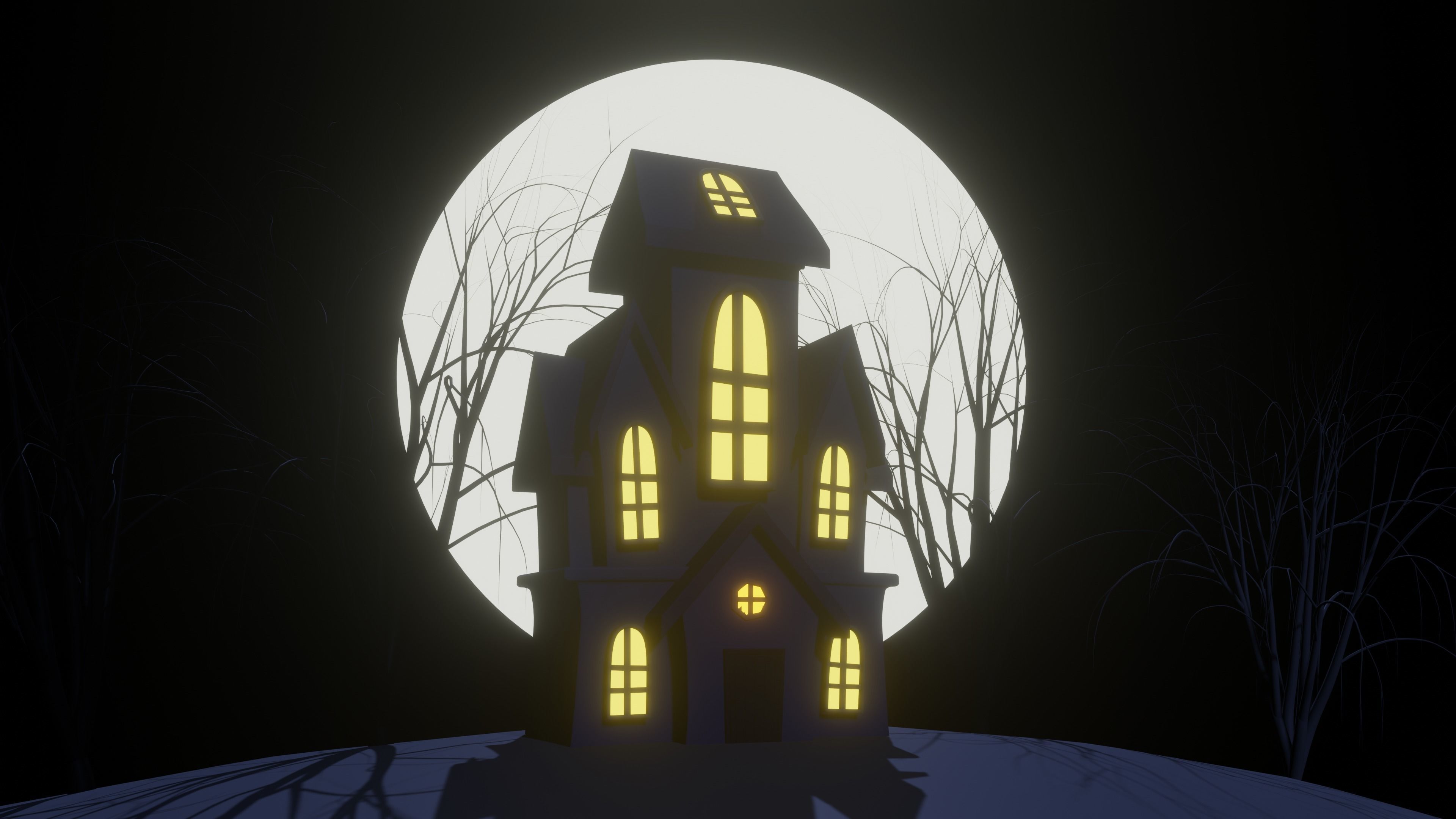 3D model Low Poly Spooky House VR / AR / low-poly | CGTrader