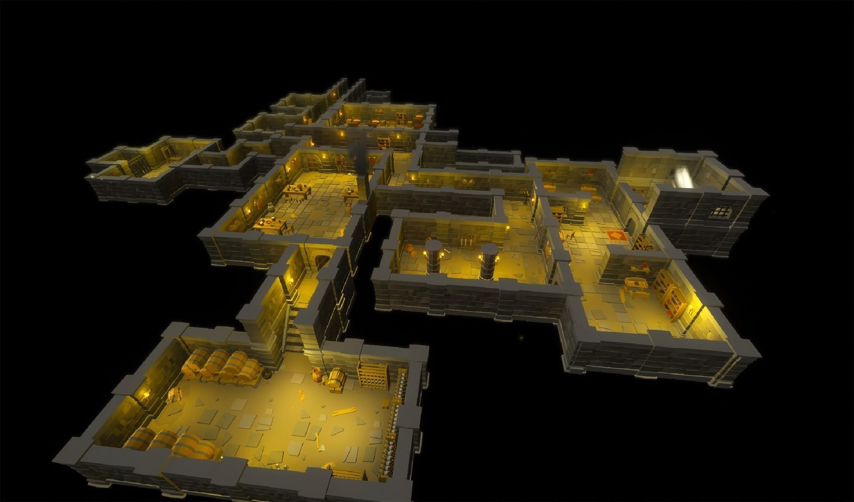 3D model Dungeon Low Poly interior of building VR / AR / low-poly ...