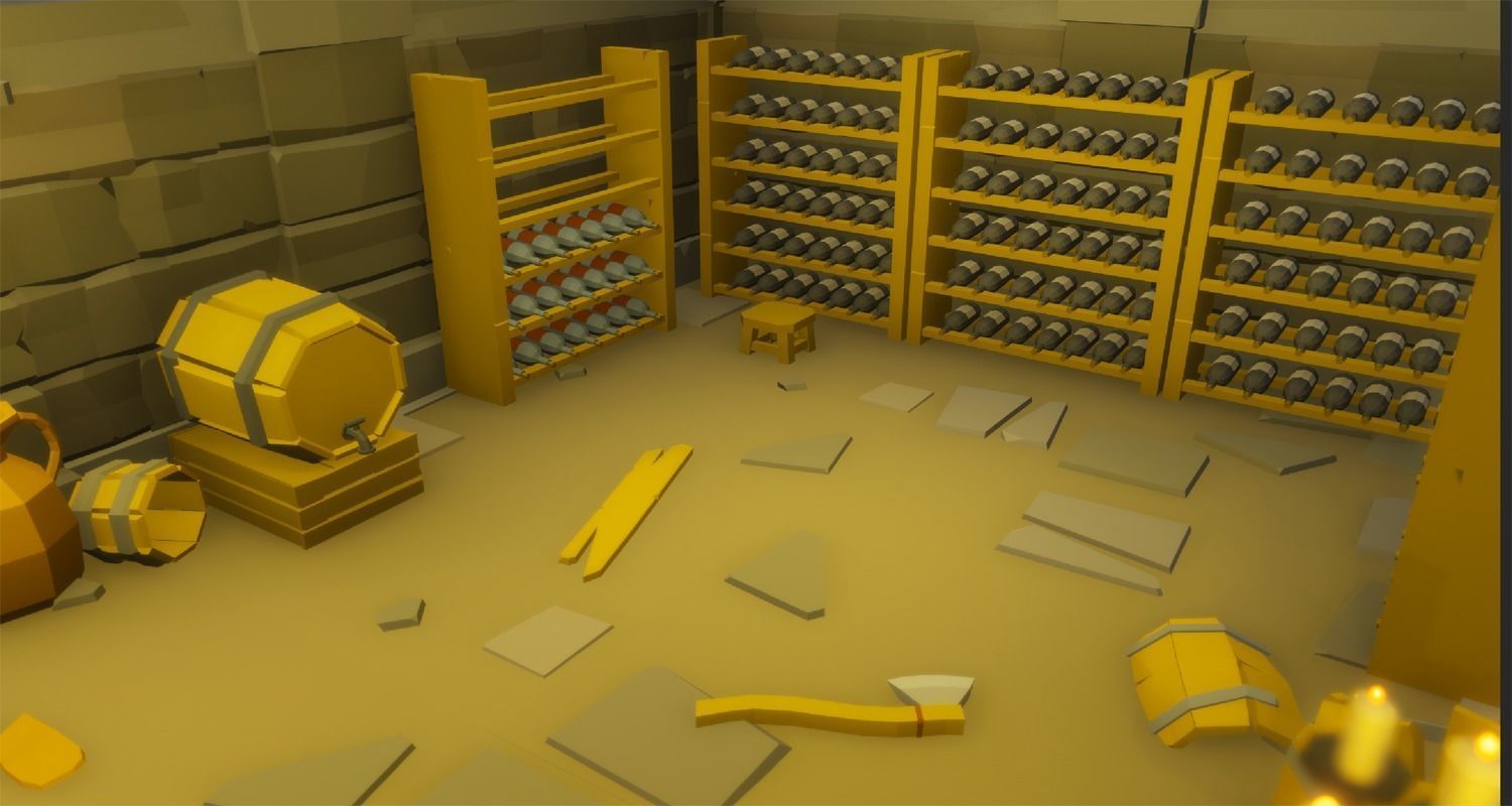 3D model Dungeon Low Poly interior of building VR / AR / low-poly ...